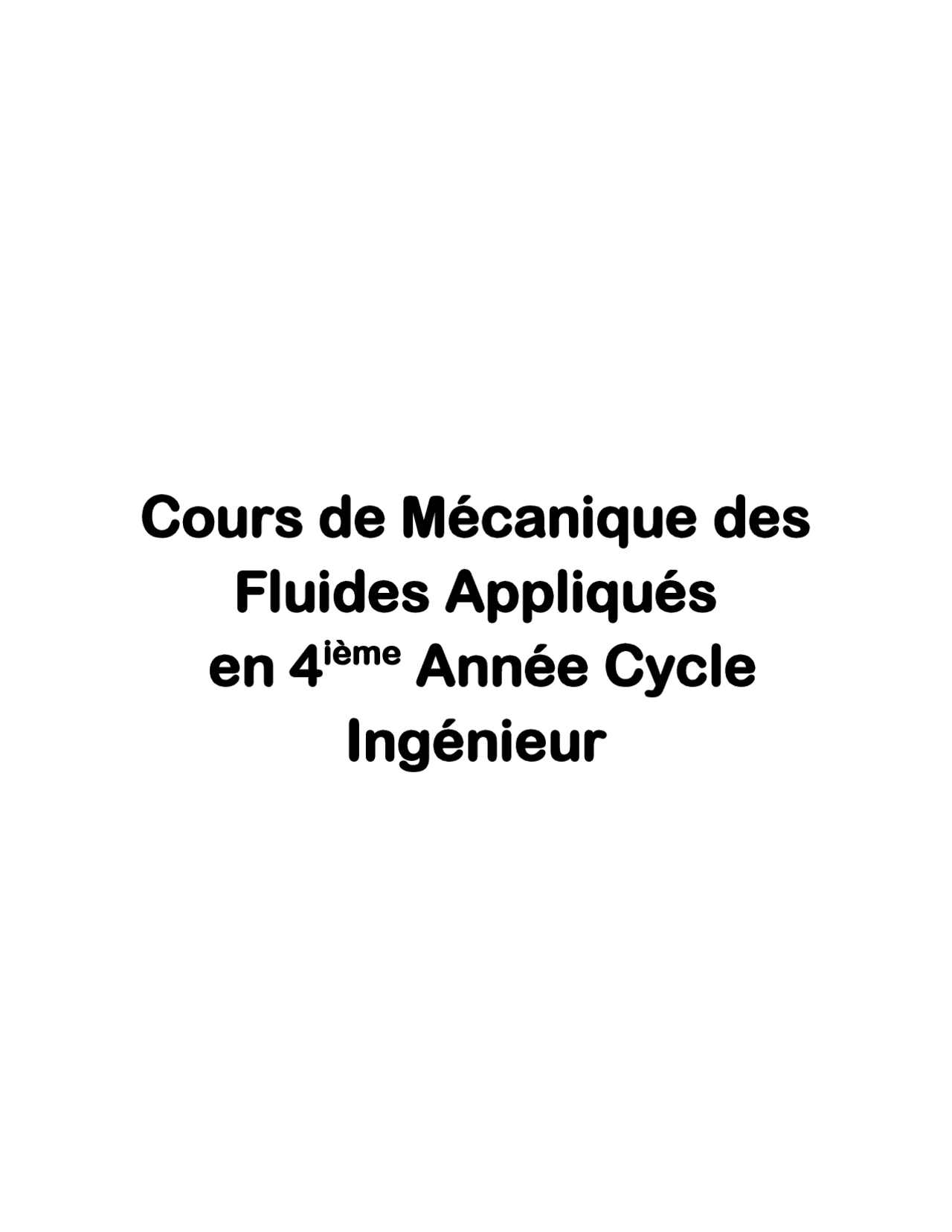 mecanique des fluides appliquees | Lecture notes Fluid Mechanics | Docsity