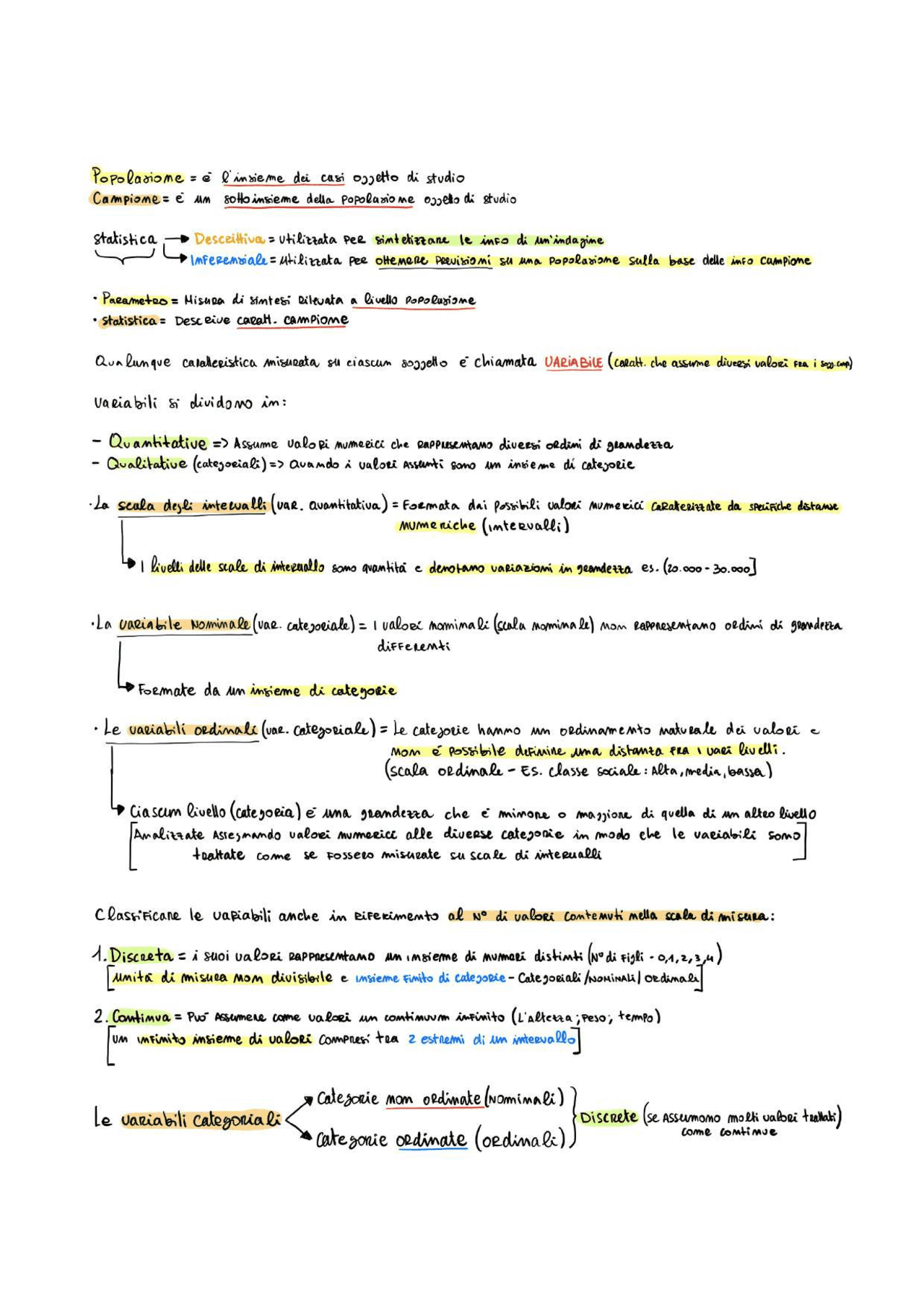 Esame Di Statistica Unifi Dispense Di Statistica Docsity