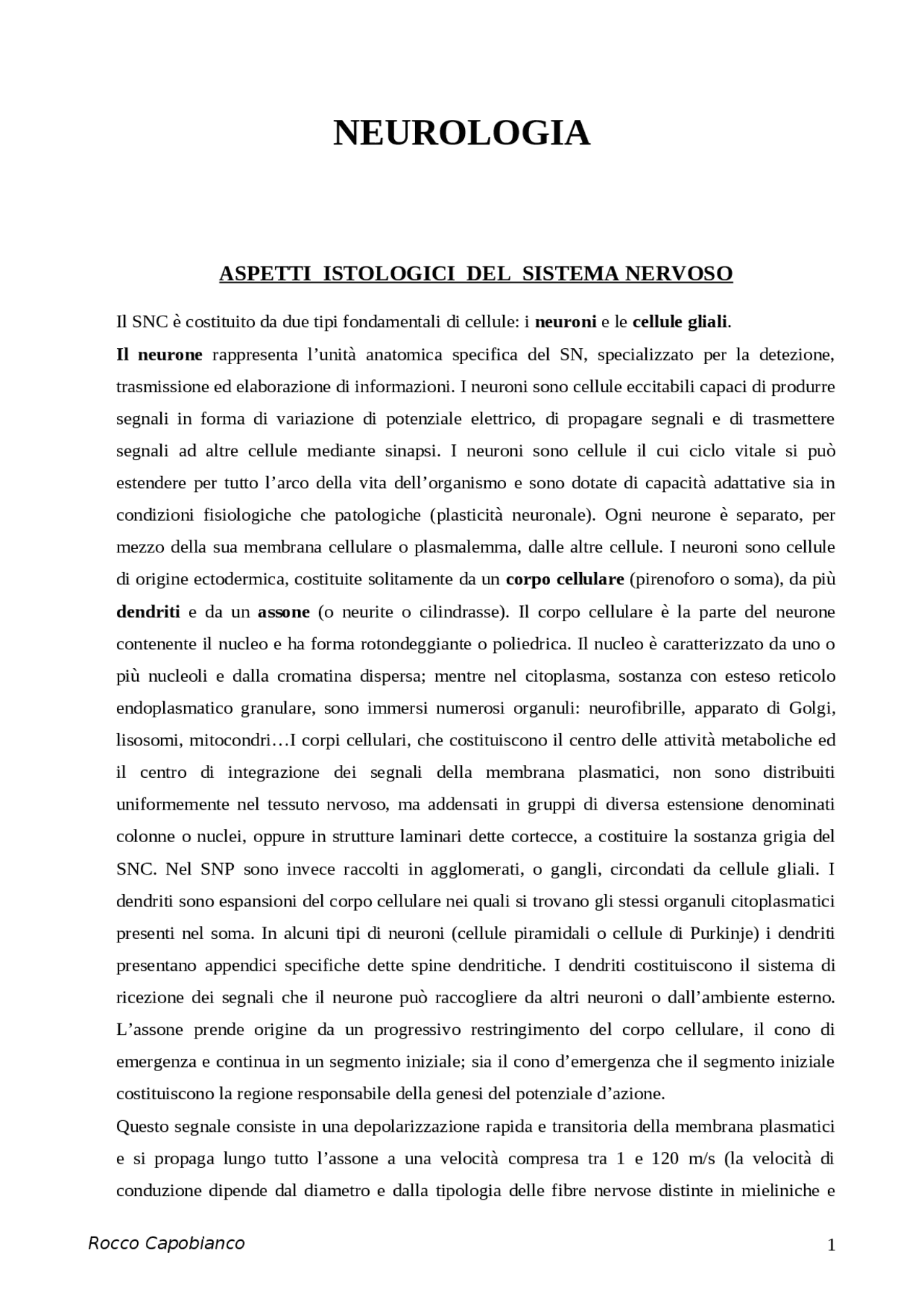Elementi Base Di Neurologia Dispense Di Neurologia Docsity