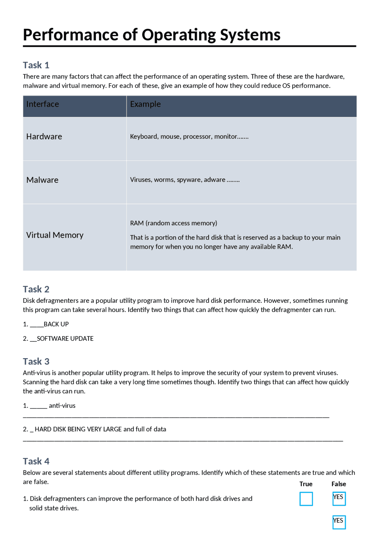 Performances of operating systems | Essays (high school) Technology ...