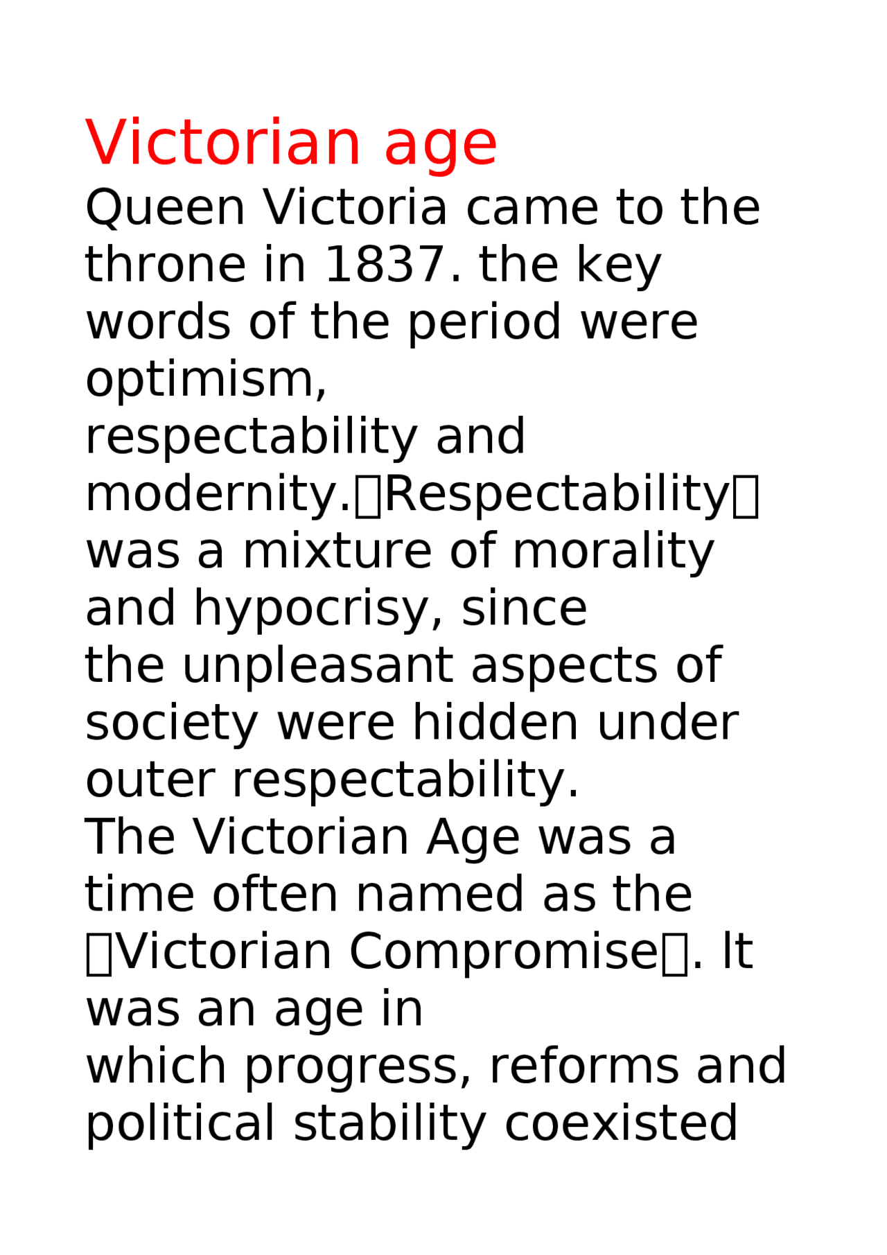 VICTORIAN AGE E THE VICTORIAN COMPROMISE | Appunti di Inglese | Docsity