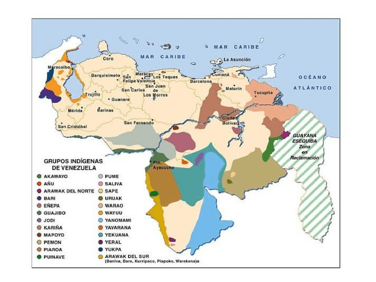 Mapa Indígenas De Venezuela Diapositivas De Geografía Docsity