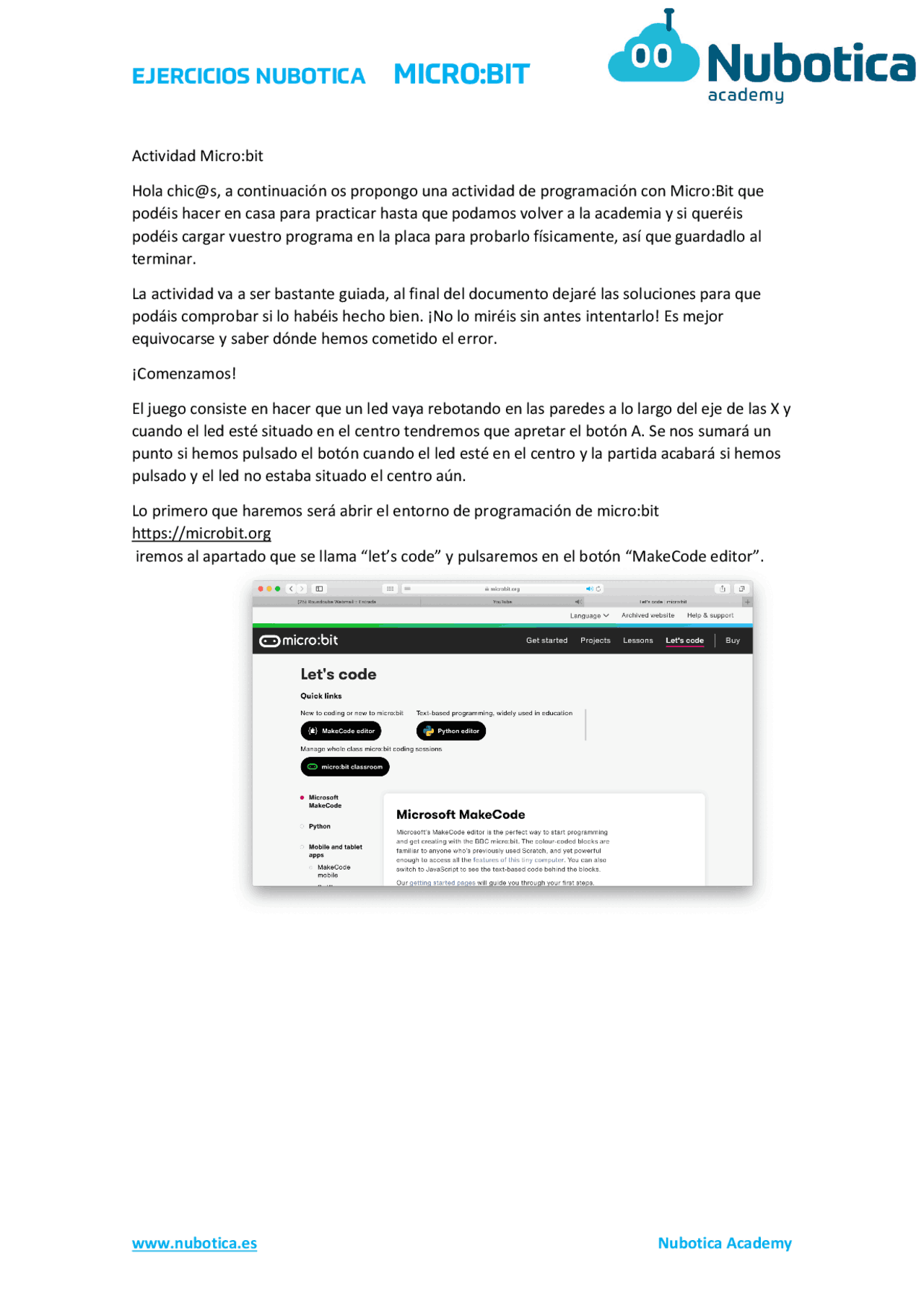 ACTIVIDAD MicroBIT Ejercicios de Aprendizaje | Esquemas y mapas conceptuales de Programación ...