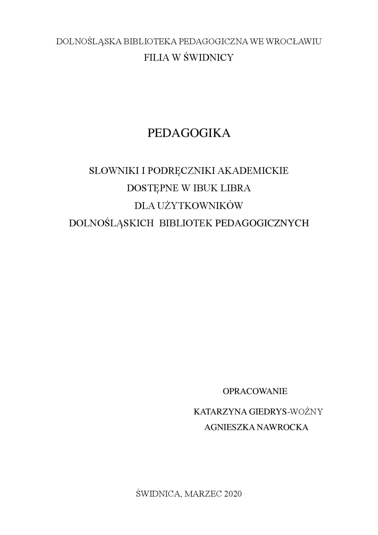 PEDAGOGIKA | Publikacje Historia | Docsity