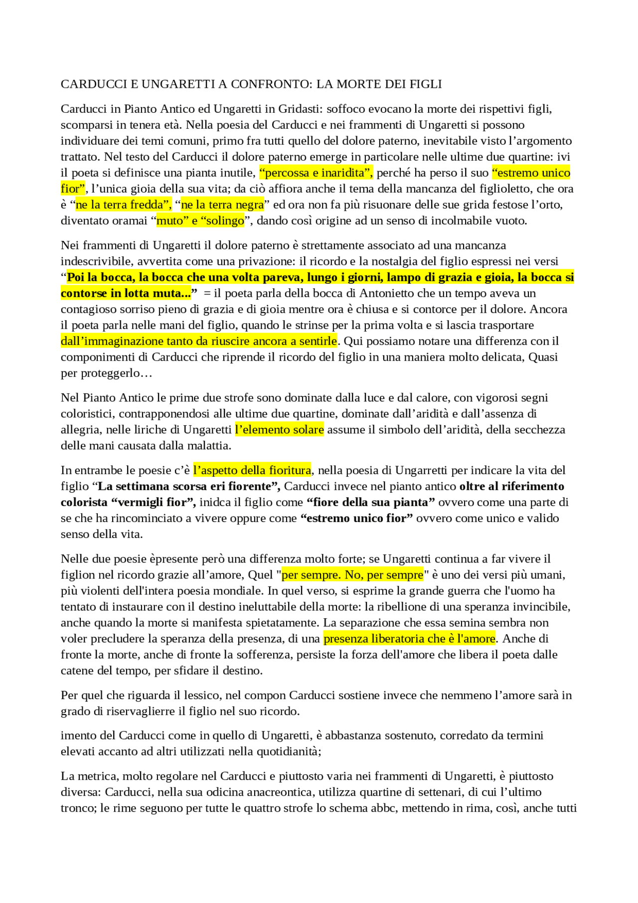Carducci E Ungaretti A Confronto Guide Progetti E Ricerche Di