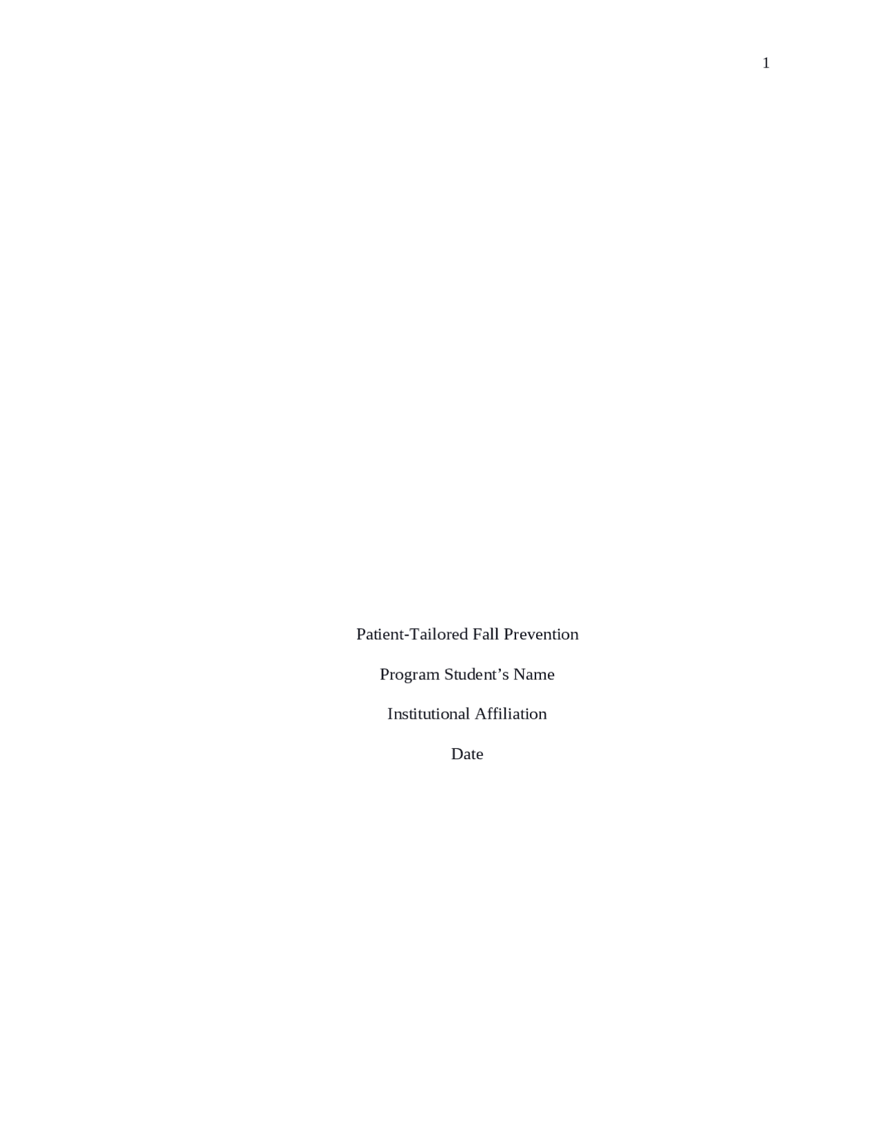 Patient Tailored Fall Prevention Program Exams Nursing Docsity