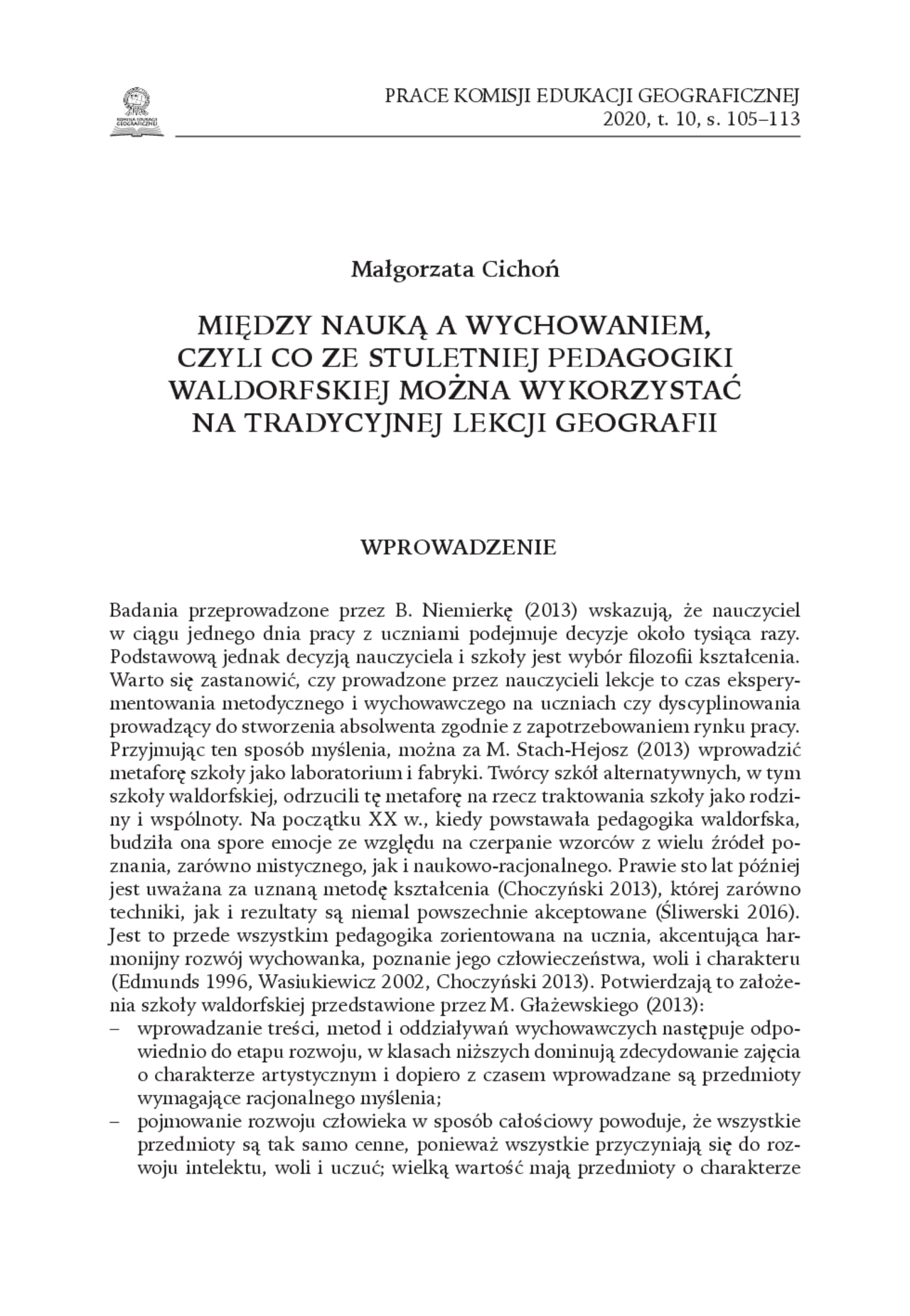 Artykul-2021-dr-M.Cichon.pdf | Publikacje Sztuka | Docsity