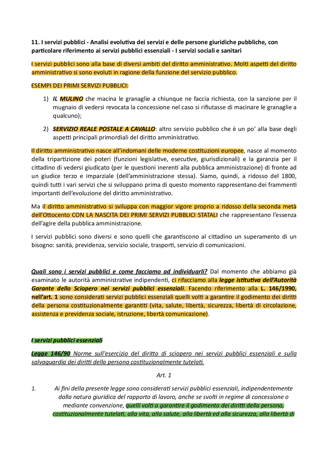 Riassunto Sui Servizi Pubblici Schemi E Mappe Concettuali Di Diritto