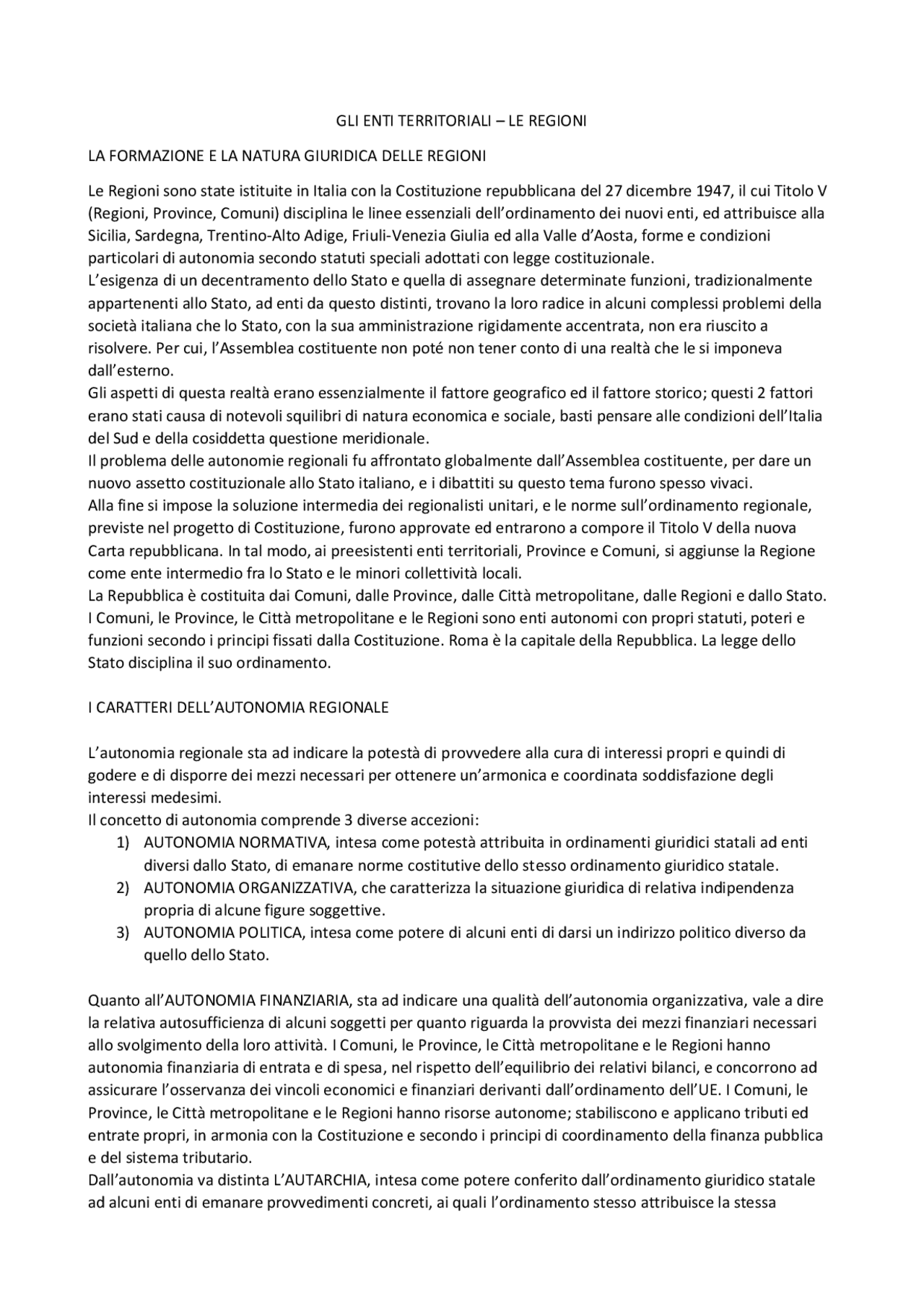 Riassunto del libro su citato riguardo gli enti territoriali | Sintesi ...