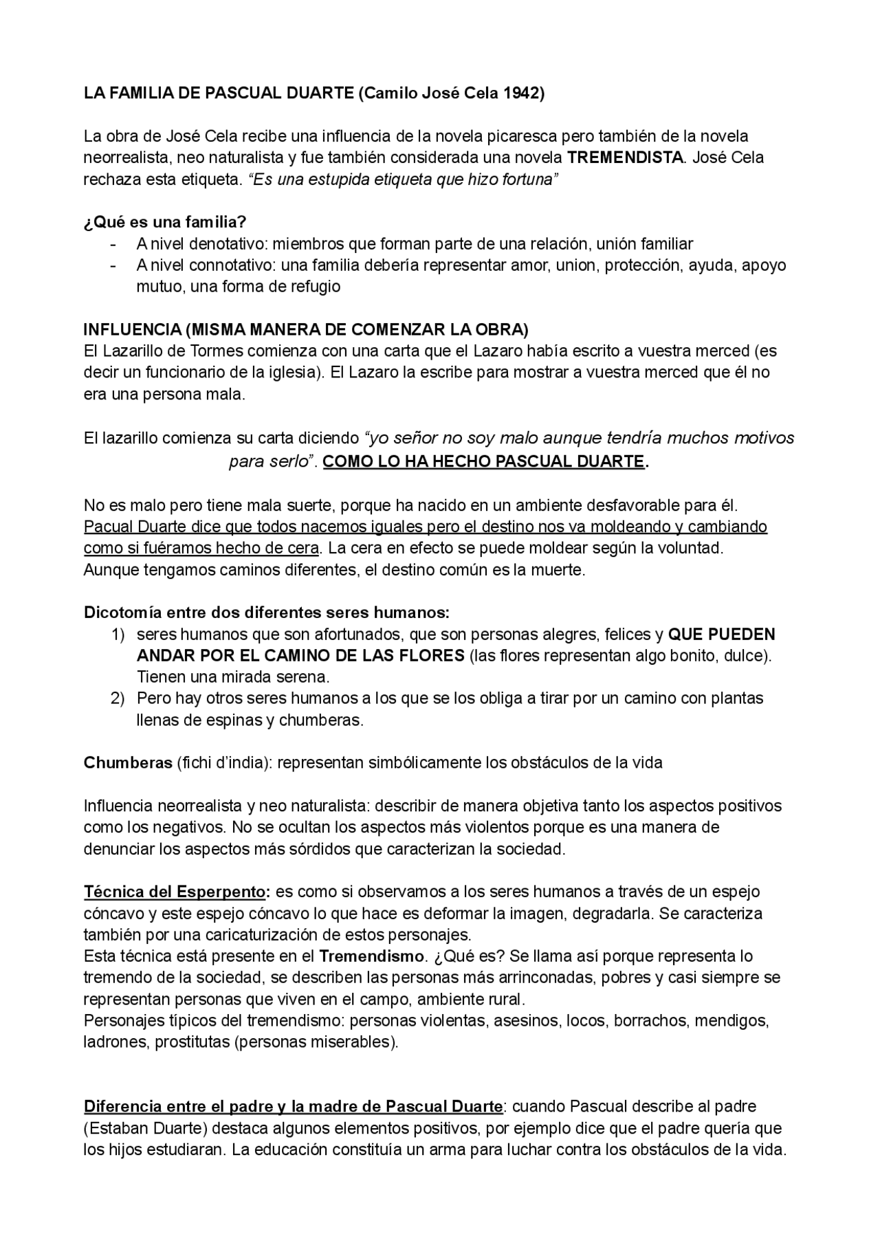 Pascual Duarte Resumen Schemi E Mappe Concettuali Di Lingua Spagnola