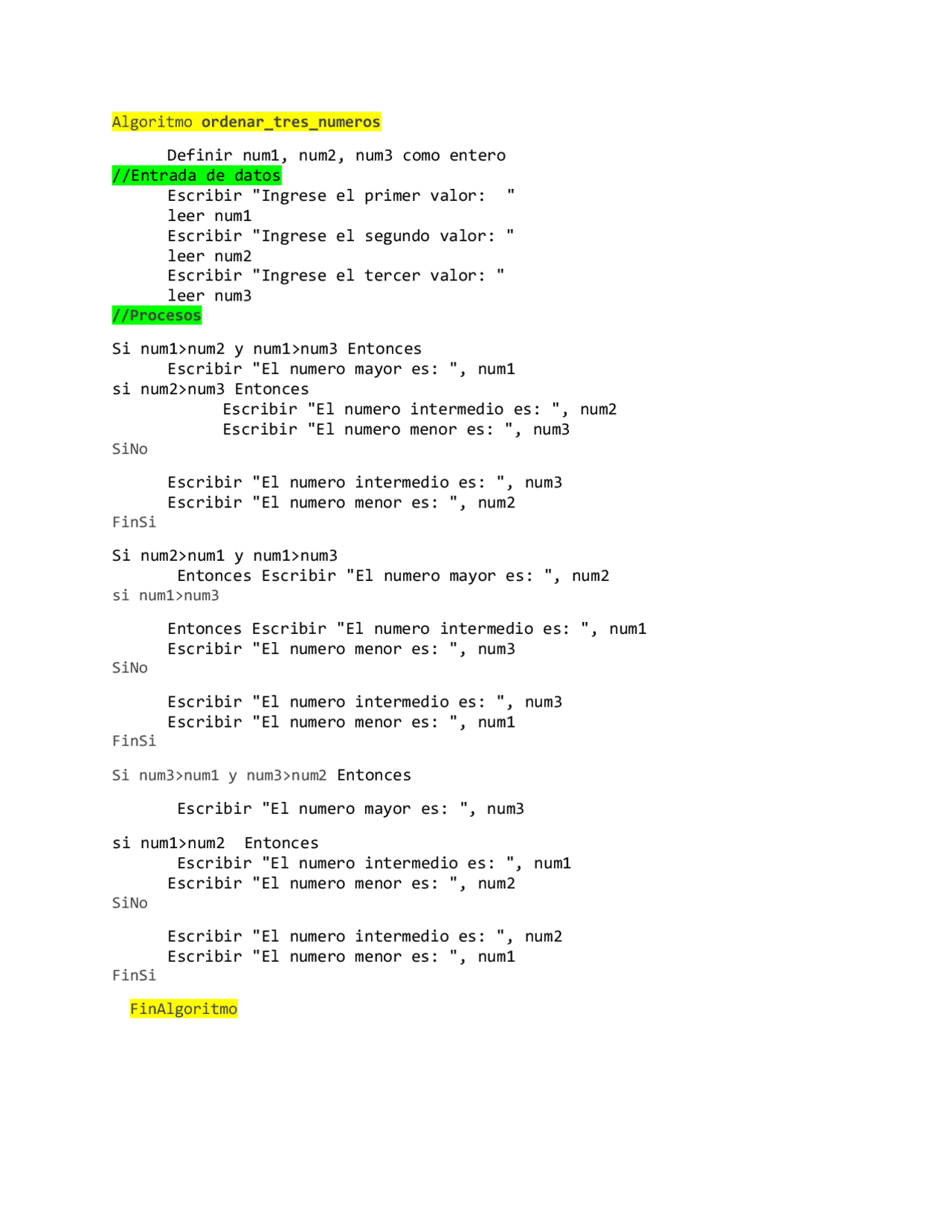 Algoritmo para hallar el área y volumen | Ejercicios de Algoritmos y Programación | Docsity