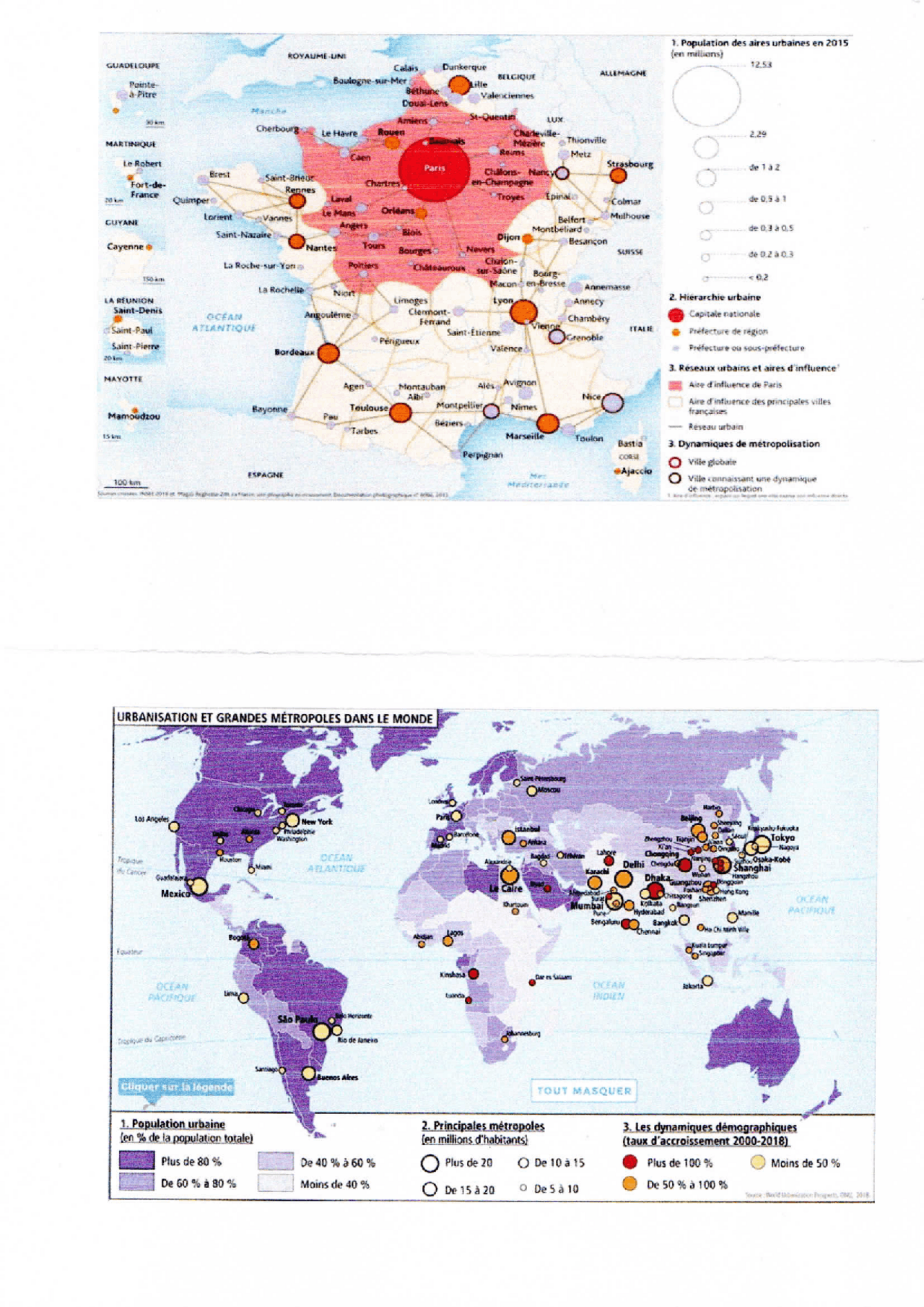 Geographie_carte_chapitre_1 1ére | Lectures Géographie | Docsity