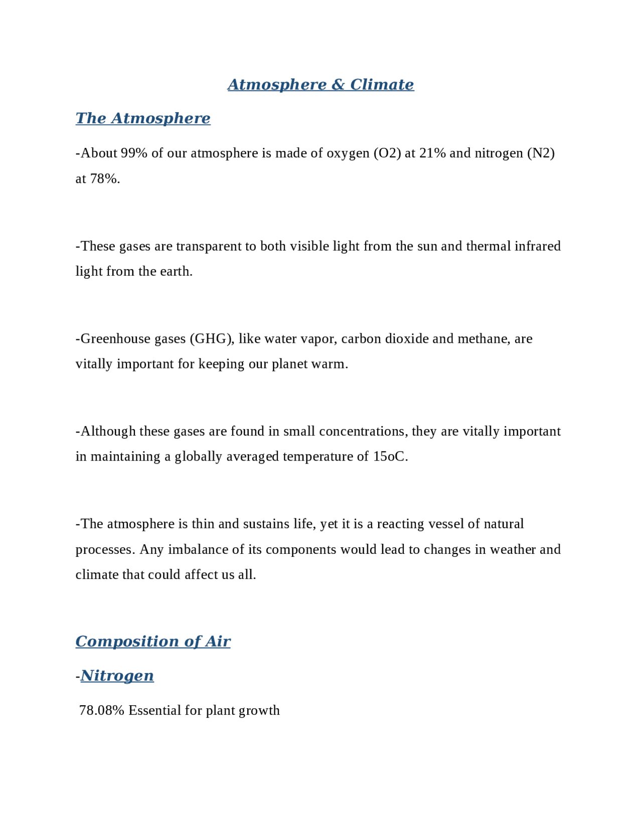 Atmosphere And Climate Lecture Notes Environmental Science Docsity