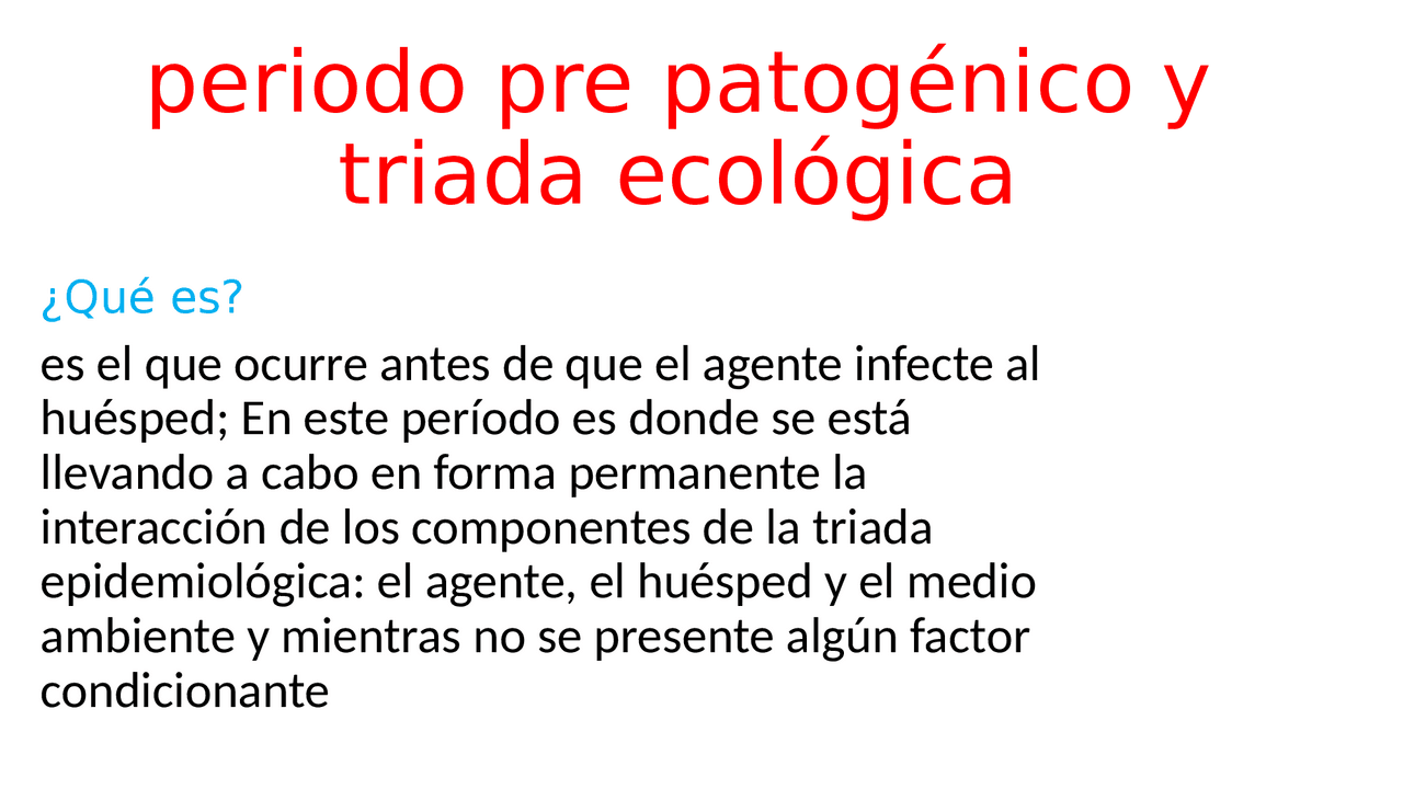 Periodo prepatogenico | Diapositivas de Derecho | Docsity