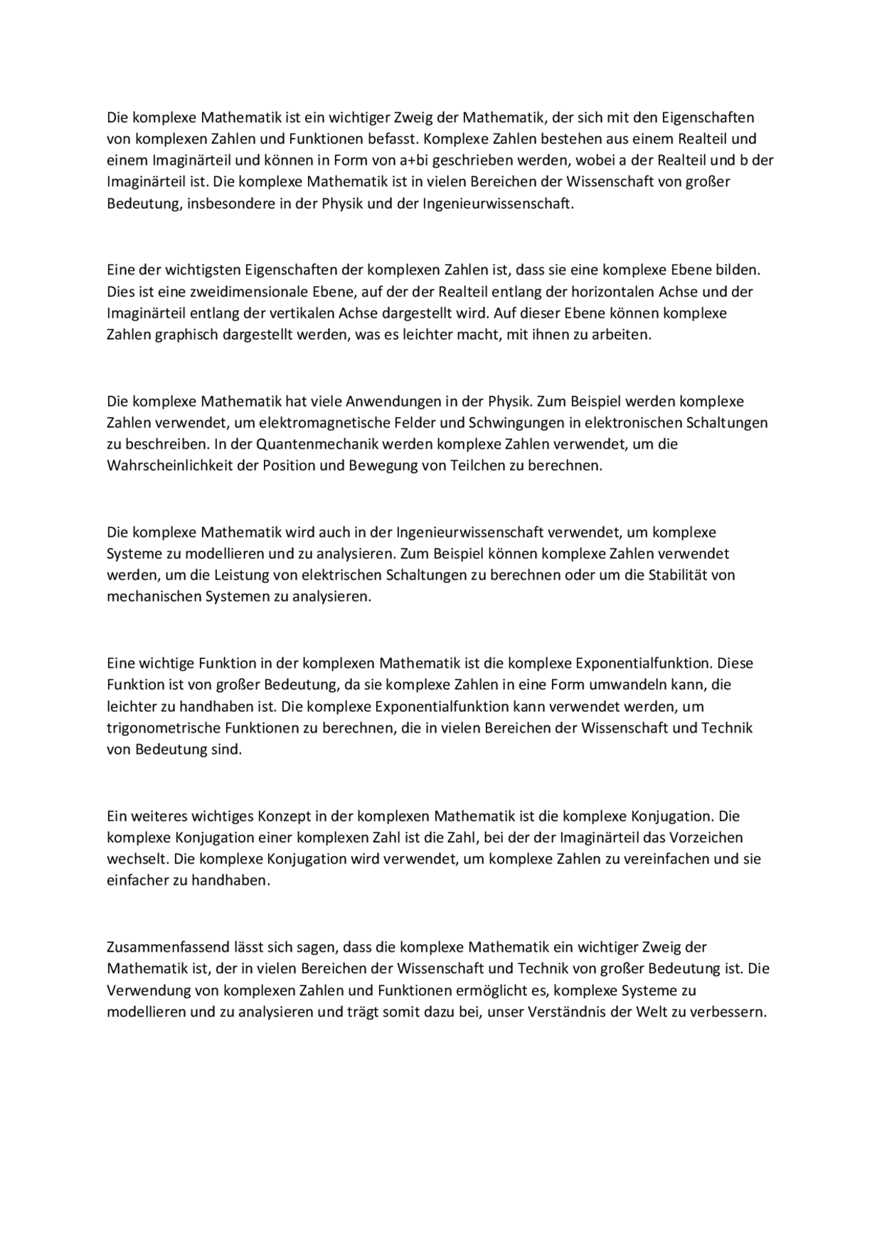 Hohe Mathematik und Formeln Aufsatz | Mitschriften Mathematik | Docsity