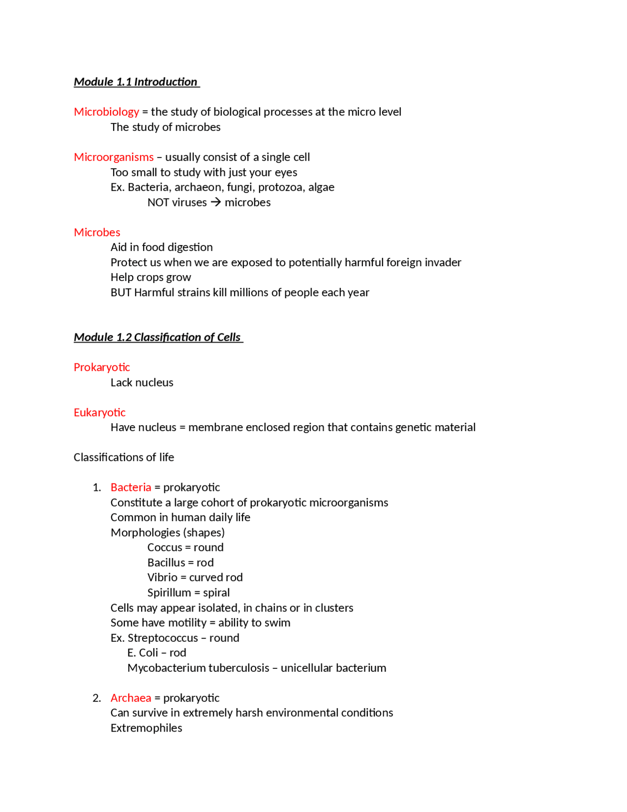 Biod 171 Microbiology Mod 1 | Exams Microbiology | Docsity