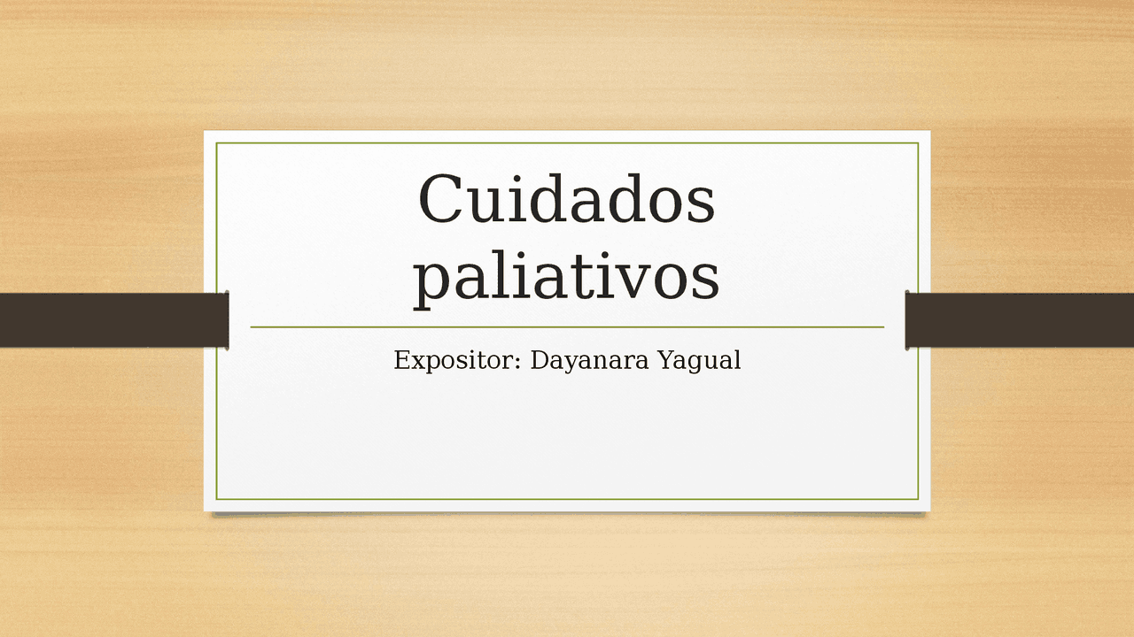 Cuidados Paliativos En Oncología Diapositivas De Oncología Docsity