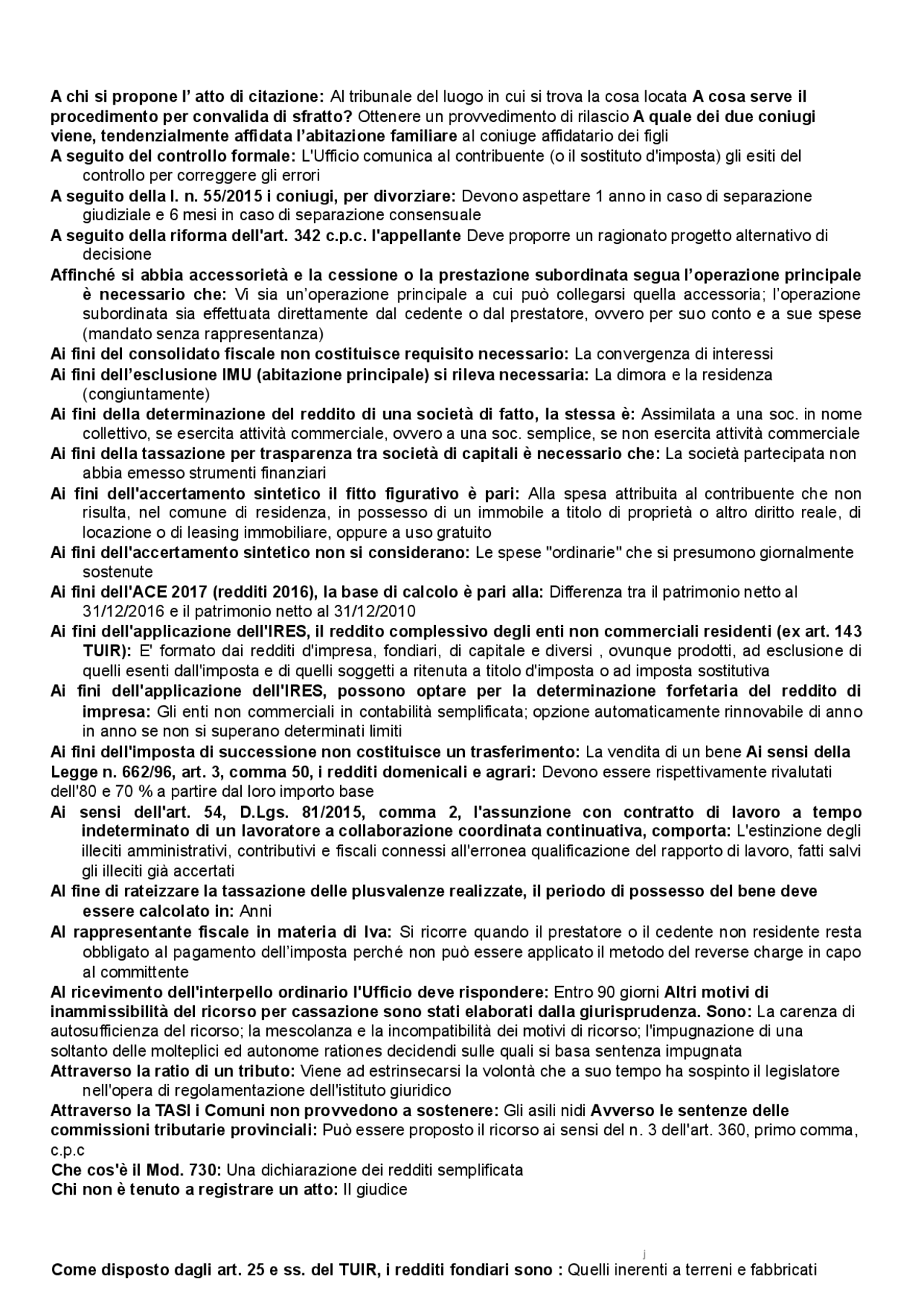 BANCA DATI DIRITTO TRIBUTARIO AGGIORNATO AL 2023 | Panieri di Diritto Tributario | Docsity