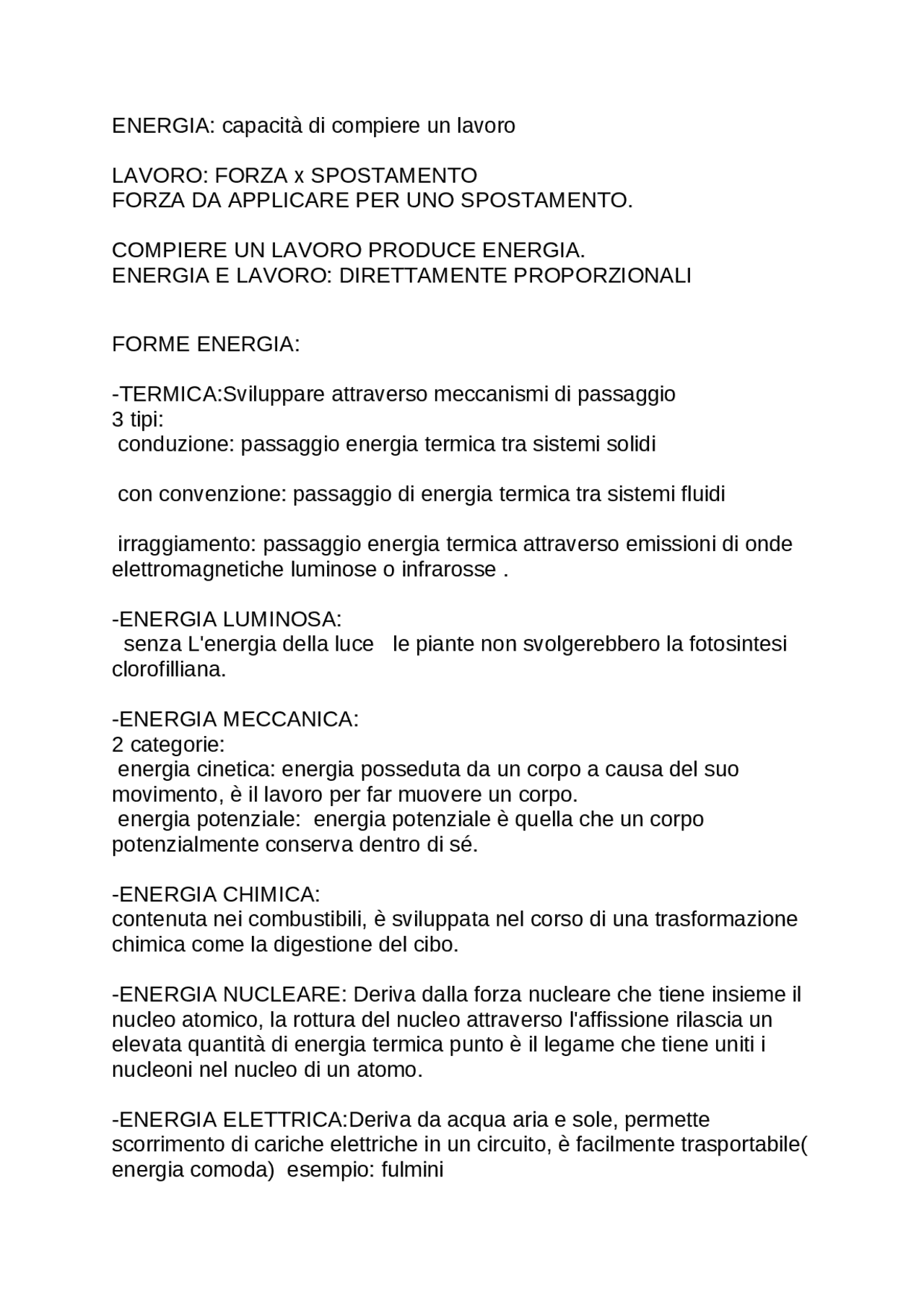 Lenergia E Le Sue Proprietà Appunti Di Scienze E Tecnologie