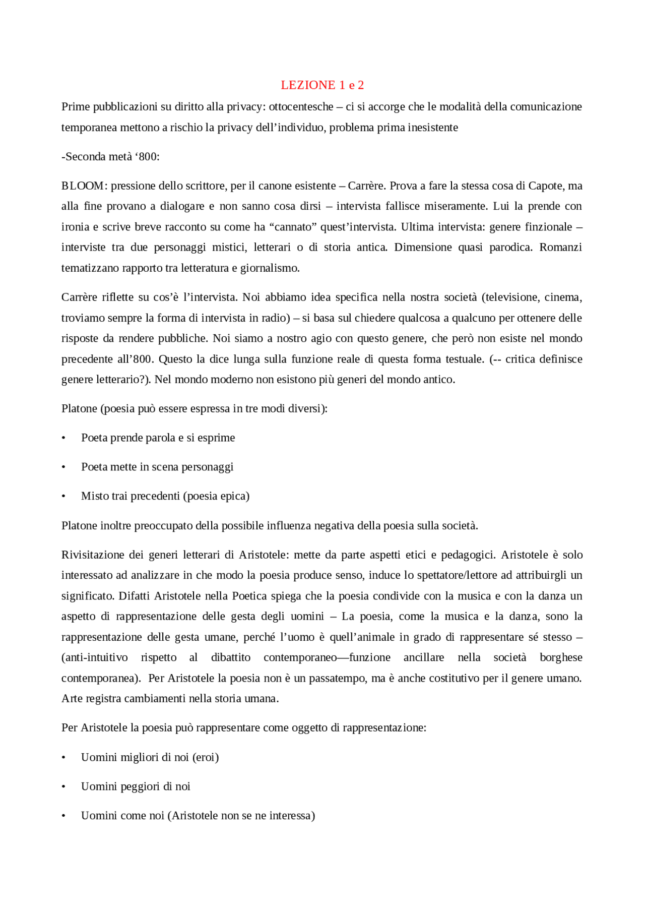 Letterature Comparate C Dispense Di Letterature Comparate Docsity