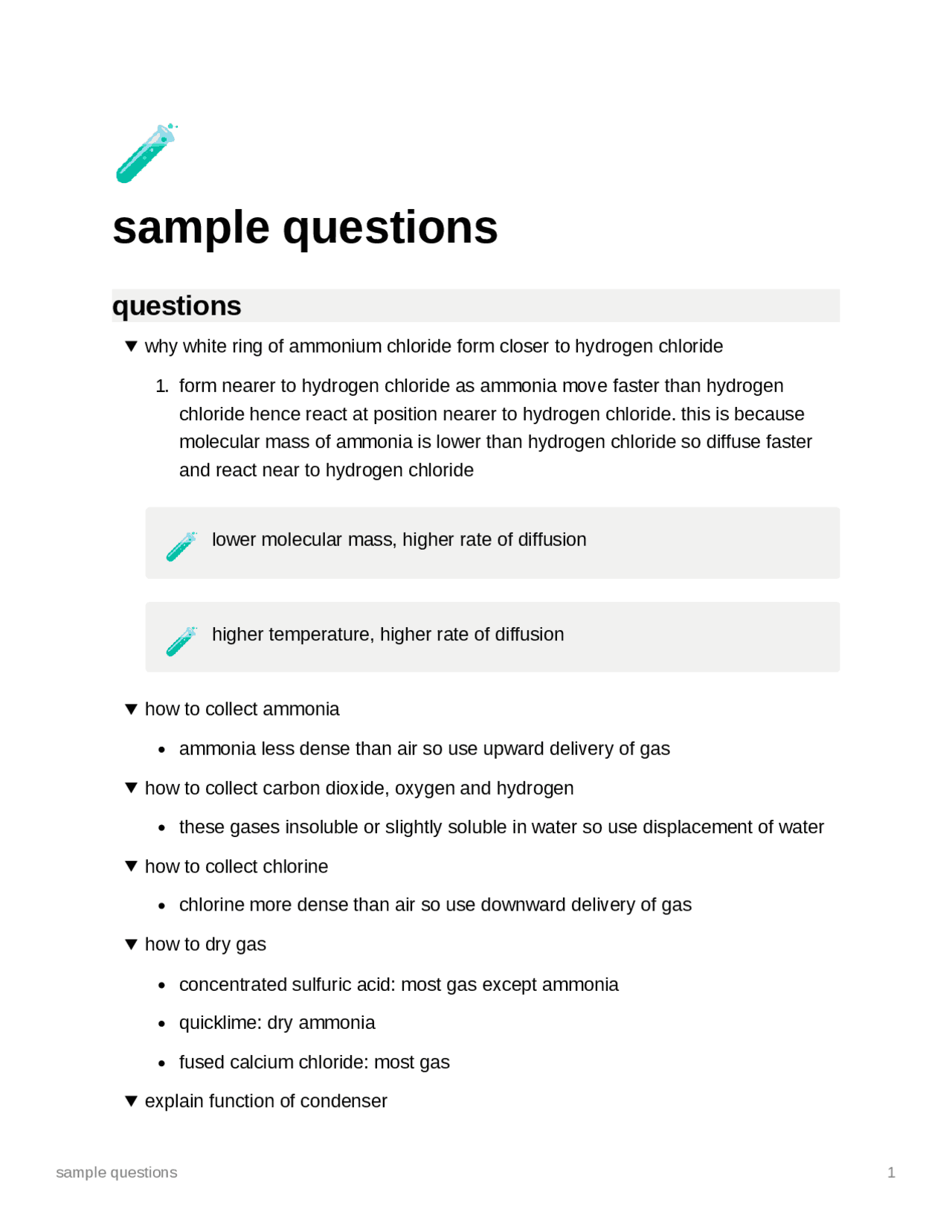 O level pure chemistry sample questions | Exercises Chemistry | Docsity