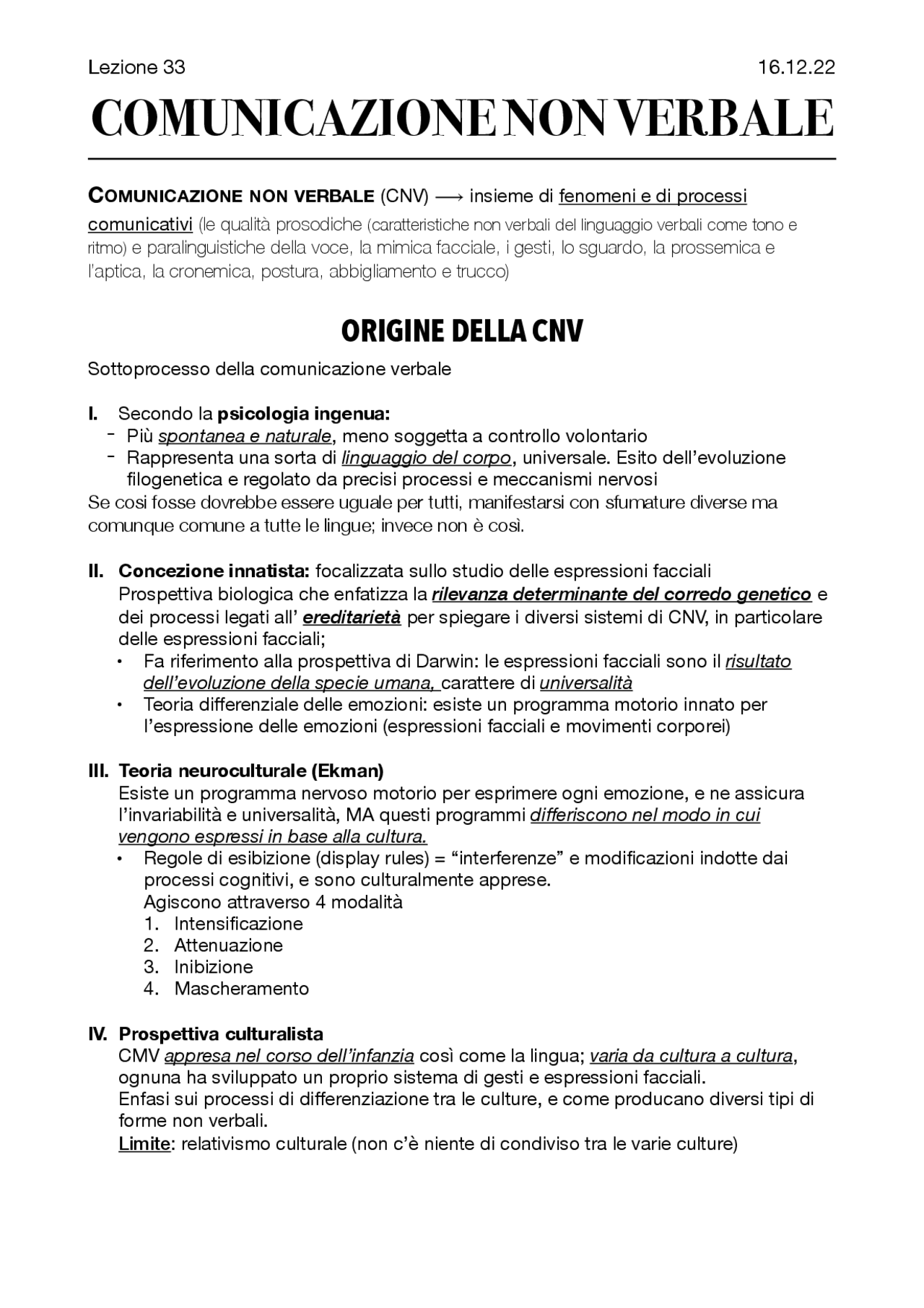 Comunicazione Non Verbale Appunti Di Psicologia Generale Docsity