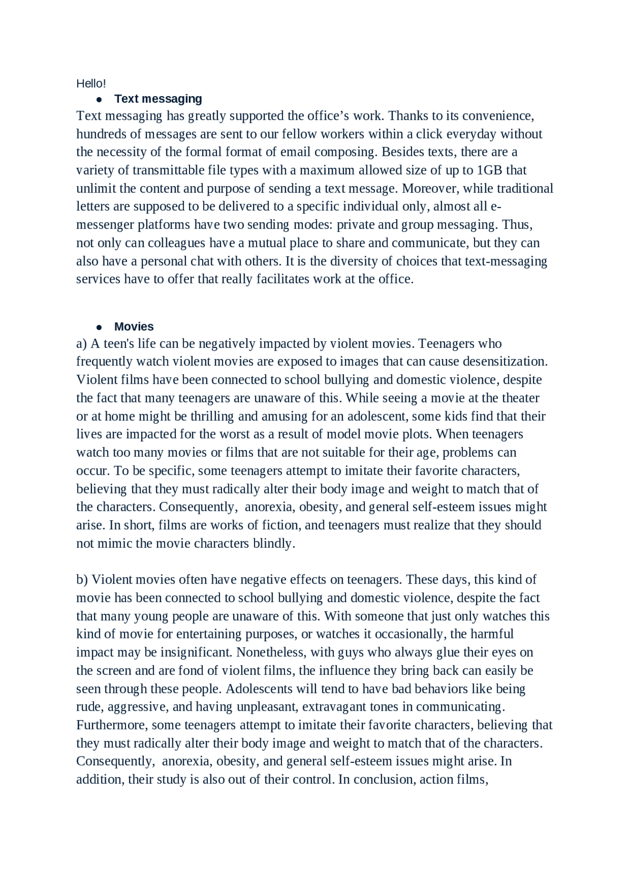 Writing Essay In English Exercises English Language Docsity