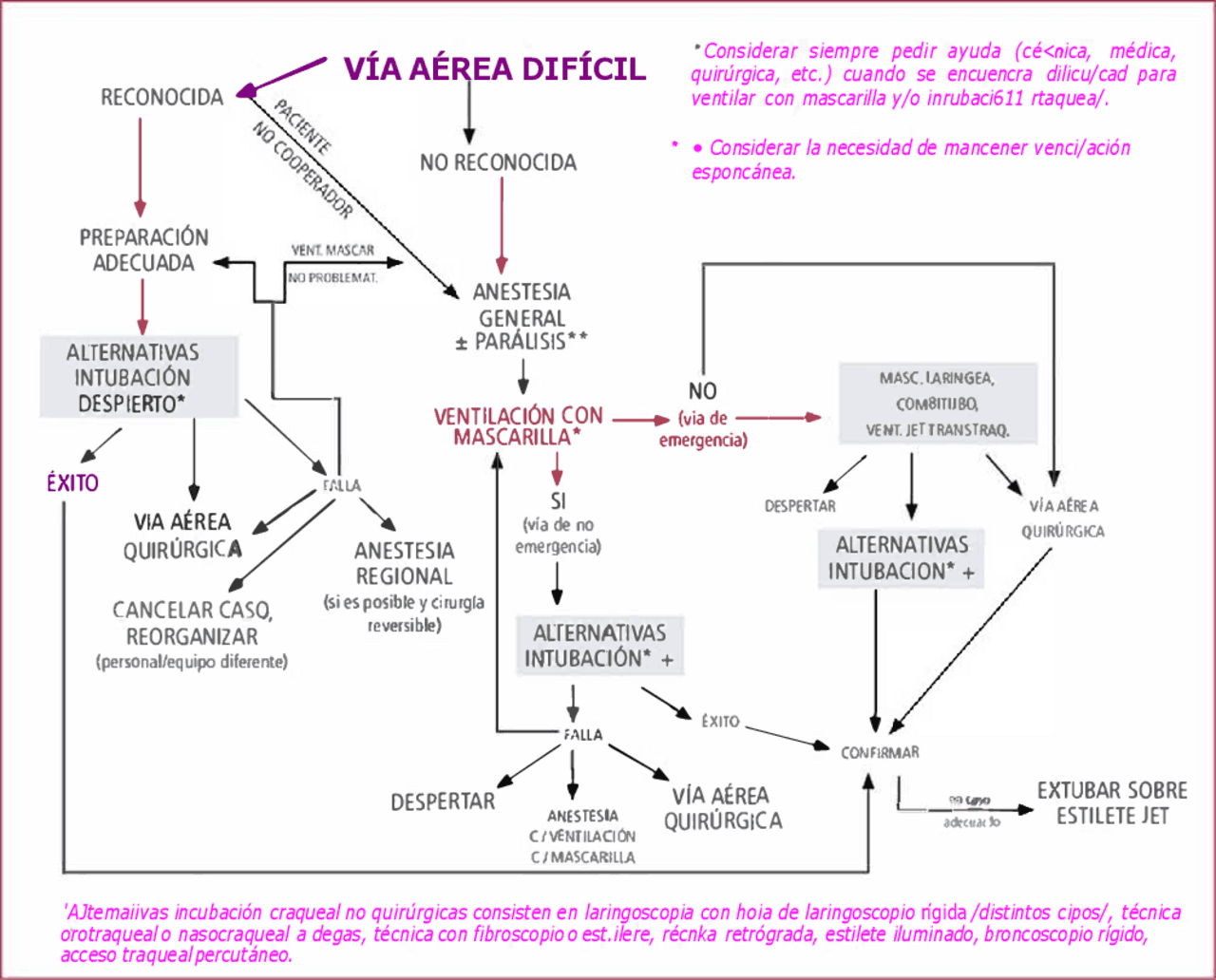 Algoritmo Para Manejo De Via Aerea Dificil Esquemas Y Mapas