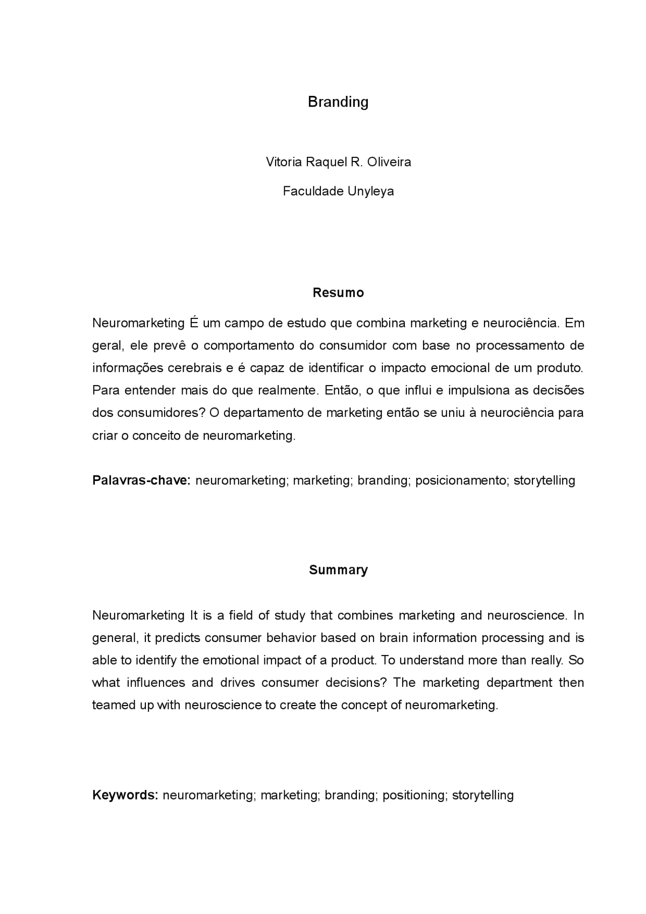 Resumo Branding e Marketing | Resumos Marketing | Docsity