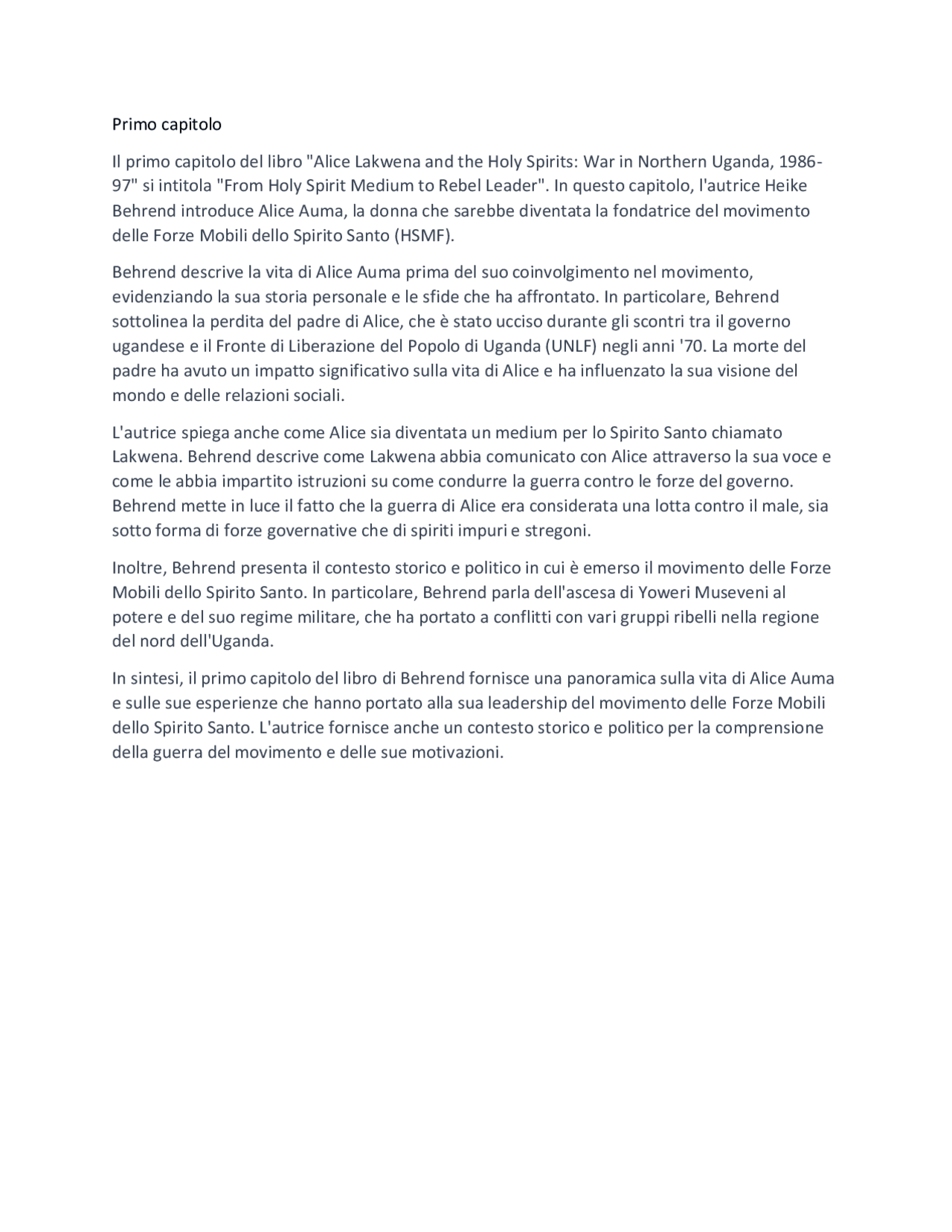 Alice Lakwena and the Holy Spirits: War in Northern Uganda, 1986-97 ...