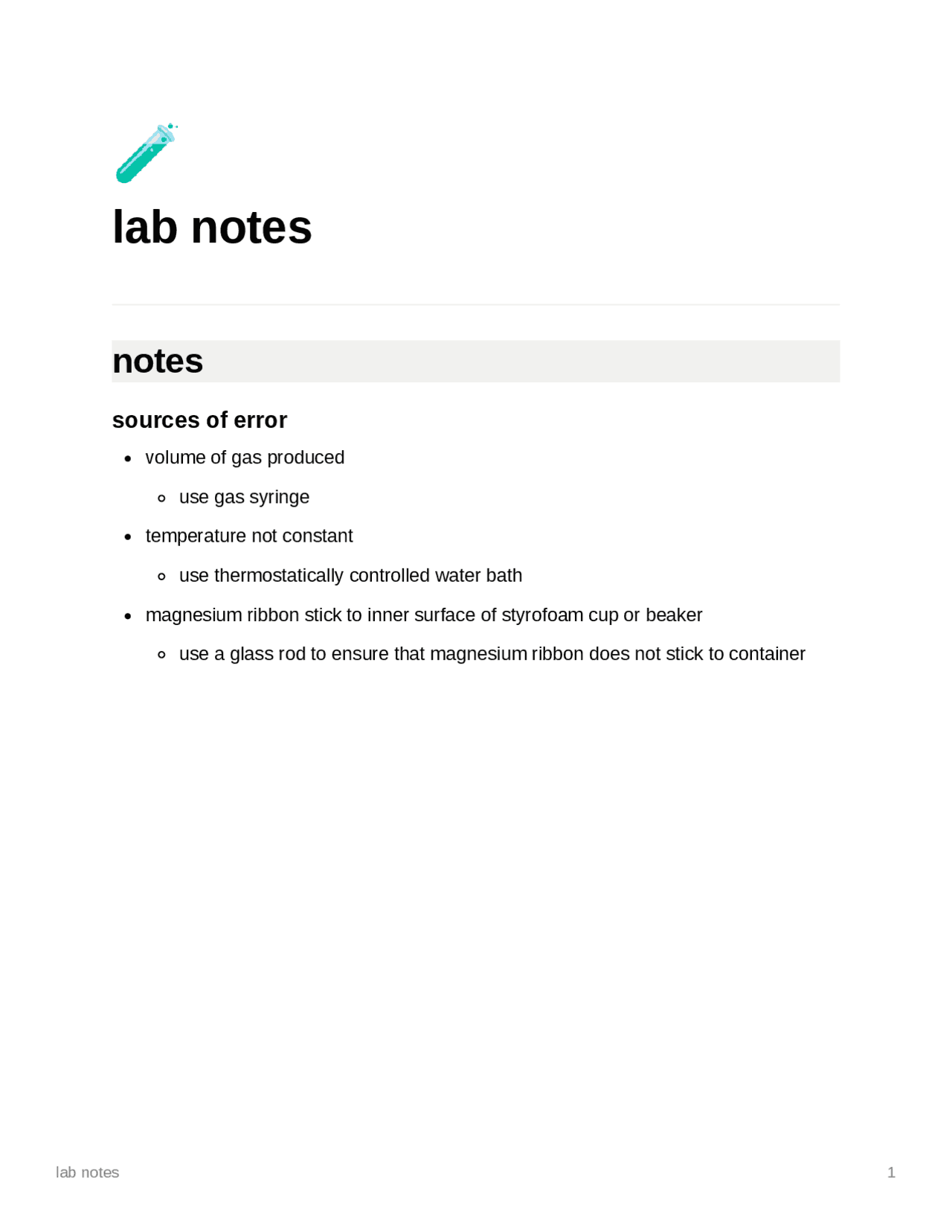 O level pure chemistry practical notes | Cheat Sheet Chemistry | Docsity