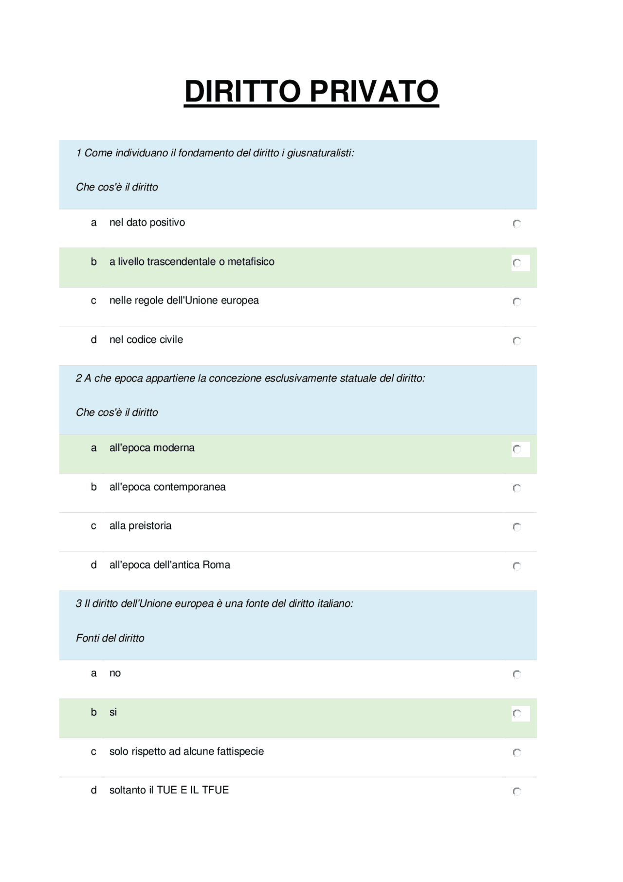 Diritto Privato L14 Mercatorum Scienze Giuridiche Sicurezza Prove D