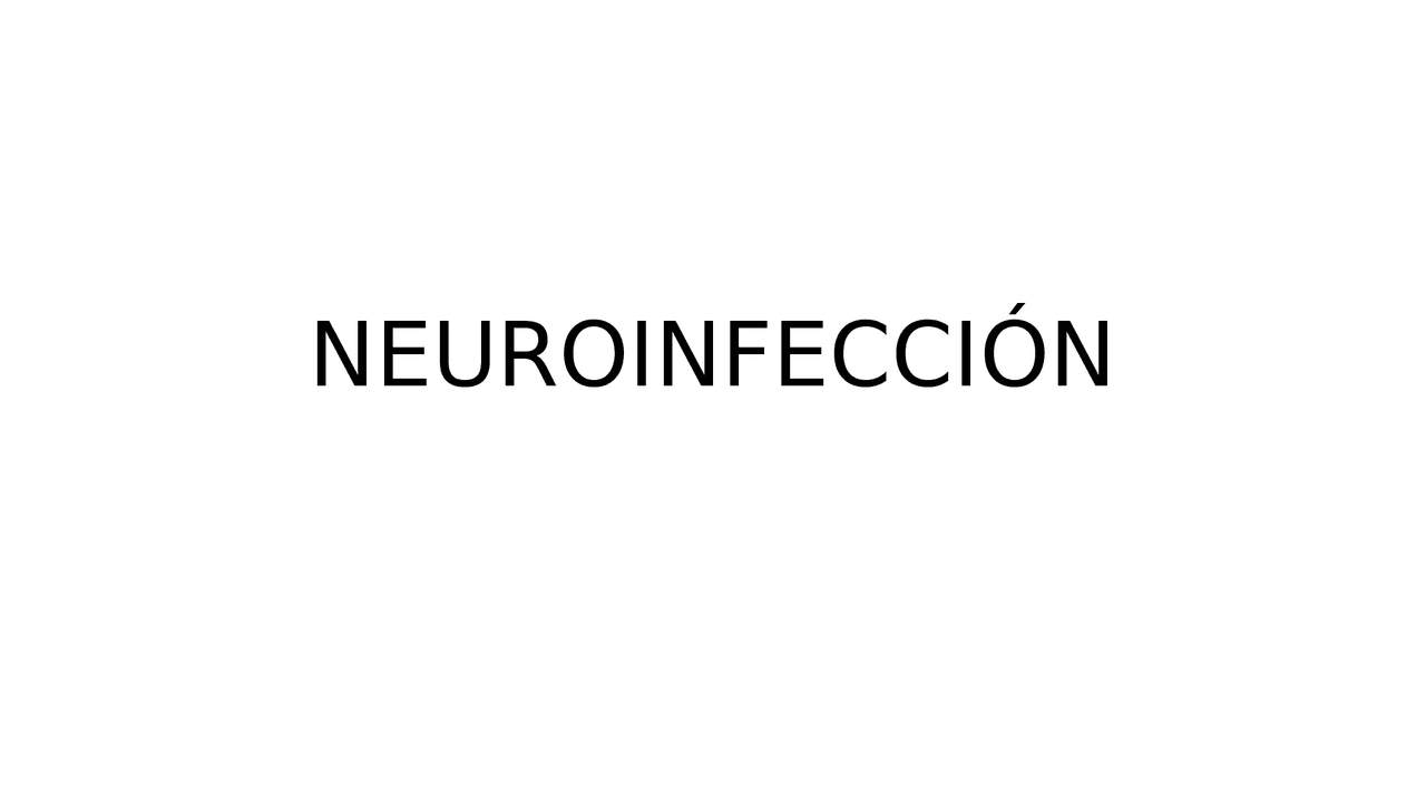 Neuroinfeccion Neuroloh¿gia Apuntes De Neurología Docsity