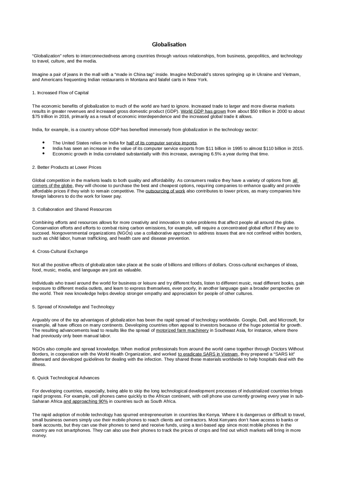 Globalization: a phenomenon that characterizes the life of society ...