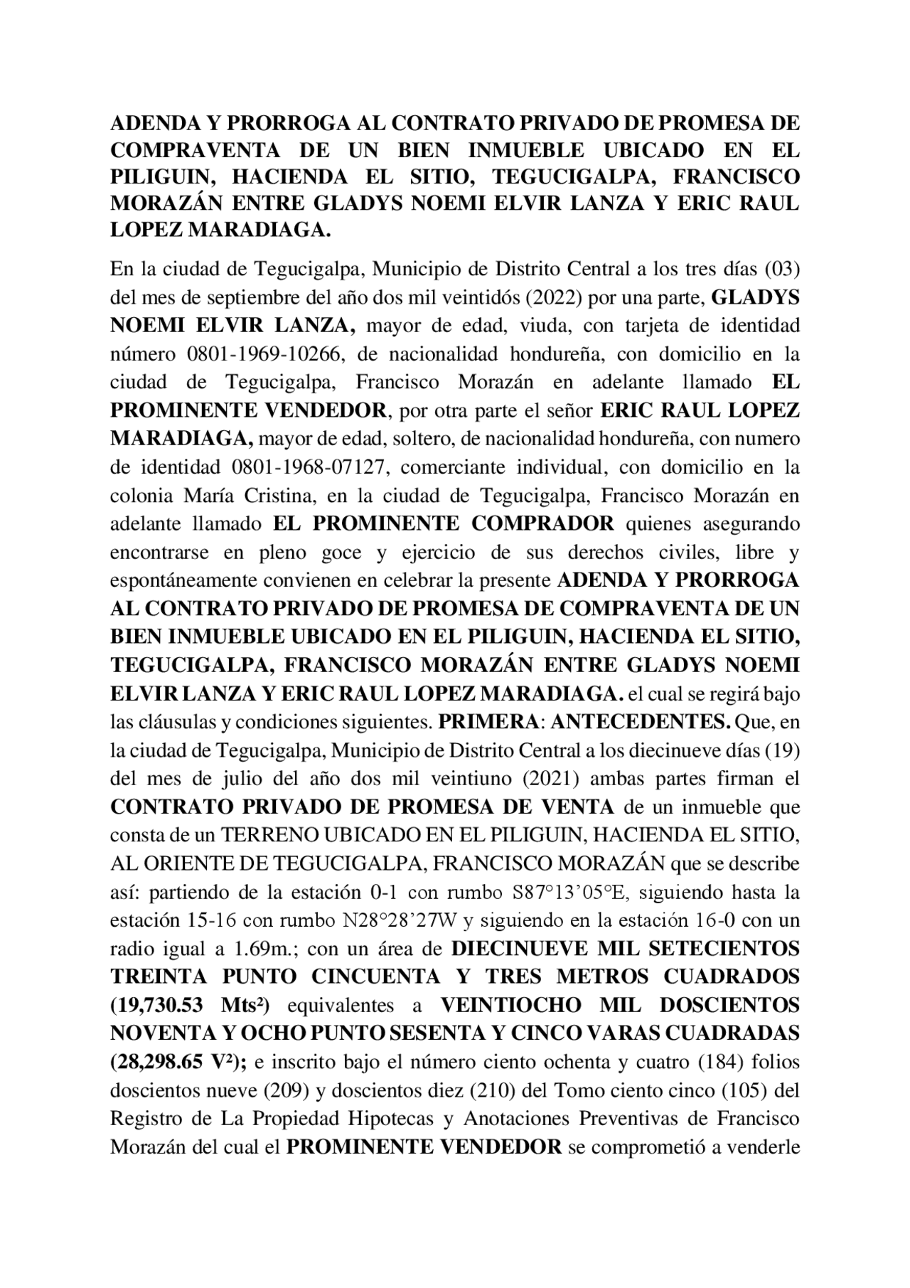 Contrato Promesa de Venta | Ejercicios de Derecho | Docsity