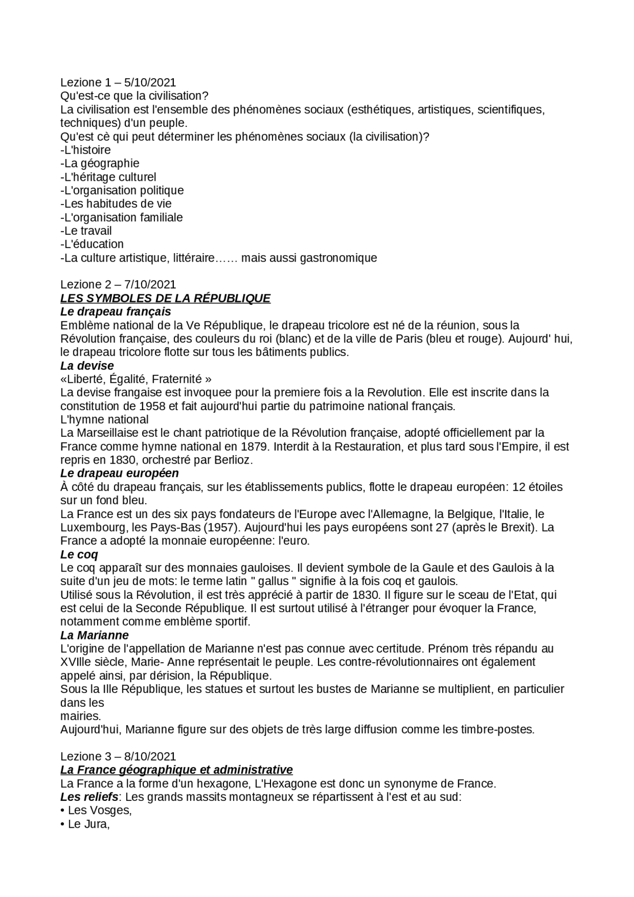 Materiale Per Esame Lingua Francese Appunti Di Lingua Francese Docsity