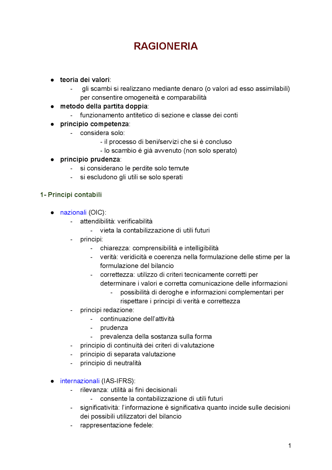 Ragioneria Applicata Sintesi Del Corso Di Ragioneria Applicata Docsity