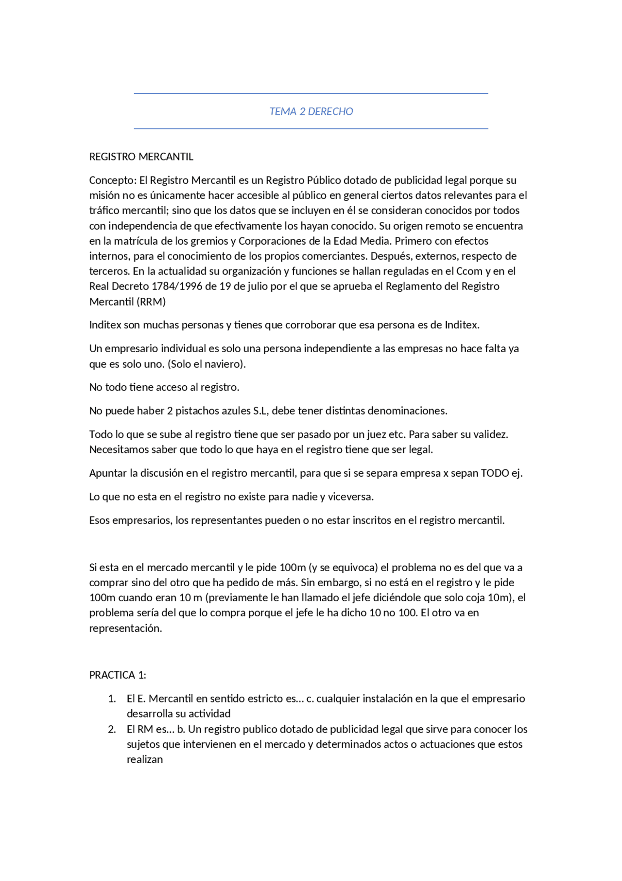 Temas 1 2 Y 3 De Derecho Ercantil Primer Año Resúmenes De Derecho