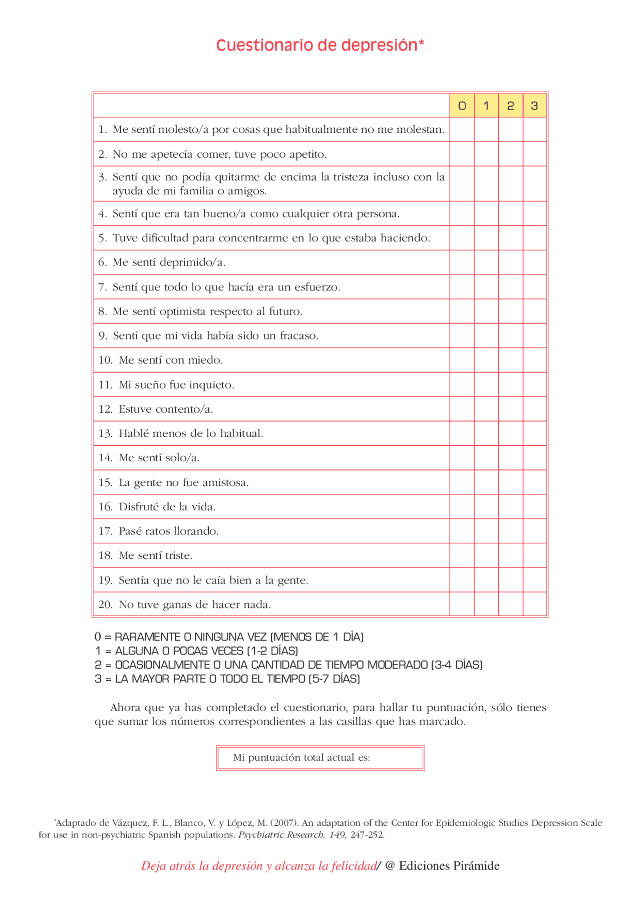 Cuestionario de depresión en pdf | Guías, Proyectos, Investigaciones de ...