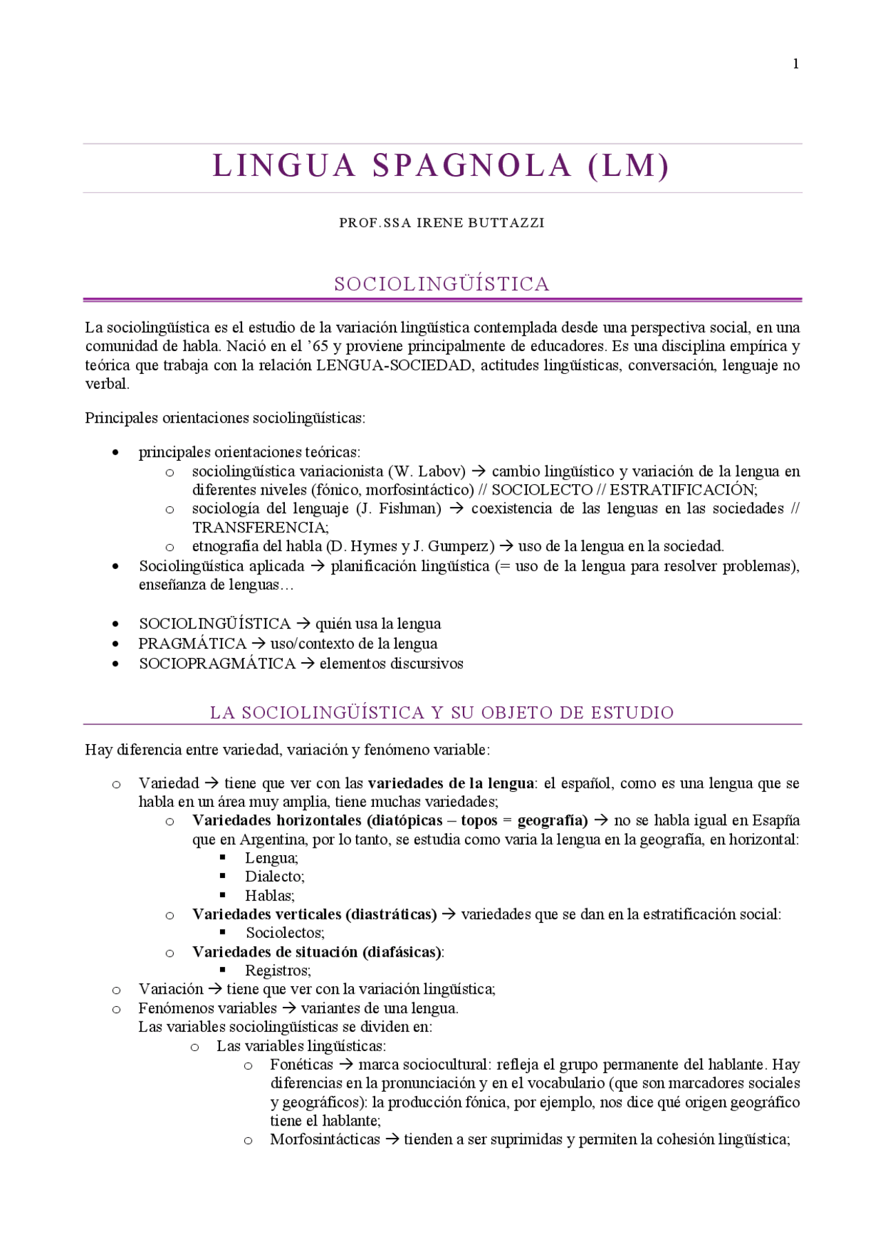 Lingua Spagnola Lm Appunti Di Lingua Spagnola Docsity