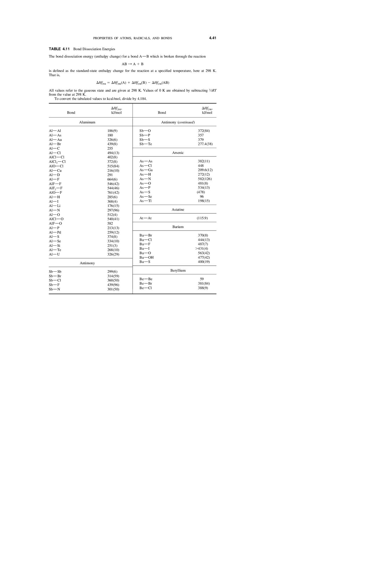 Bond Dissociation Energies Summaries Chemistry Docsity