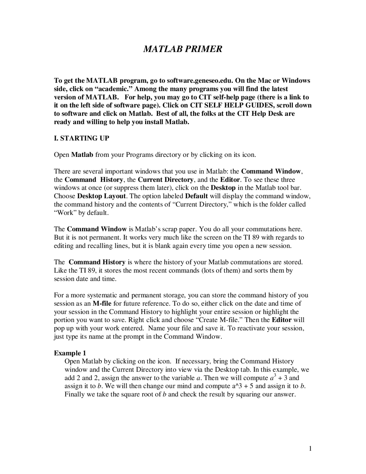 Matlab Self-Help Guide: A Comprehensive Introduction to Matlab ...