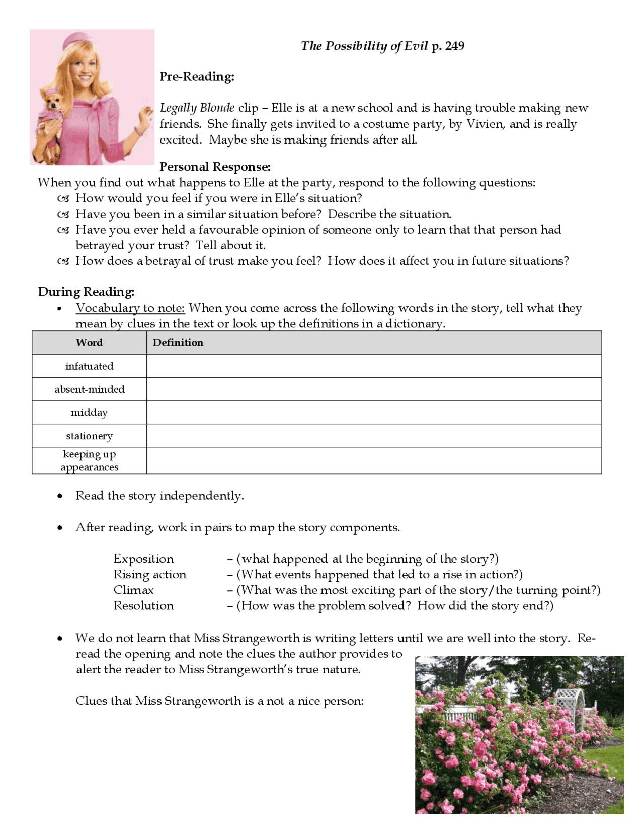 The Possibility of Evil p. 249 Pre-Reading: Legally Blonde clip ...