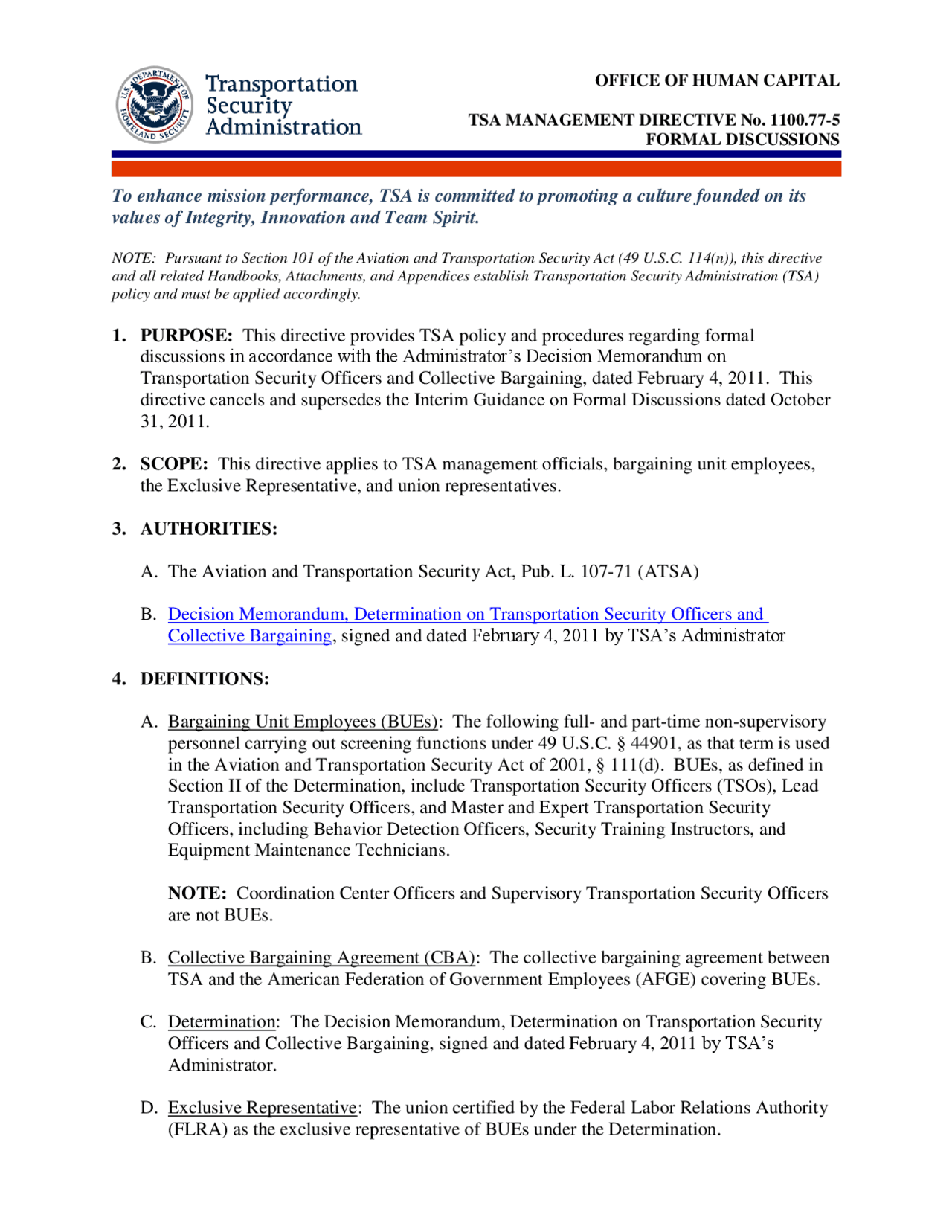 To enhance mission performance, TSA is committed to ... | Schemes and ...