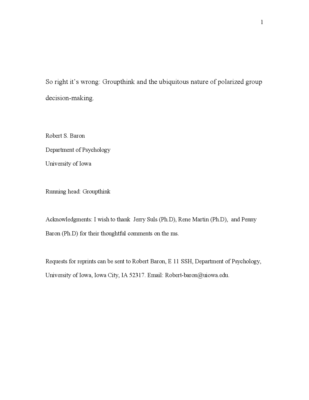 Groupthink paper: | Schemes and Mind Maps Decision Making | Docsity