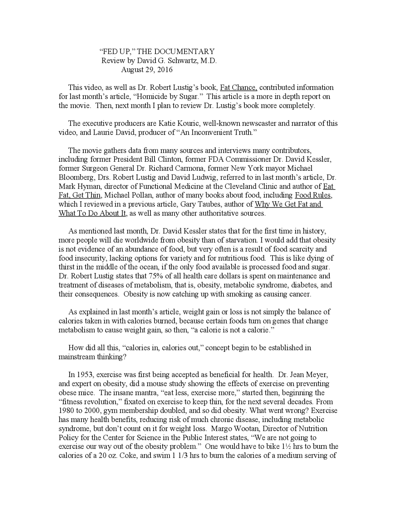 Fed Up” The Documentary Schemes And Mind Maps Nutrition Docsity