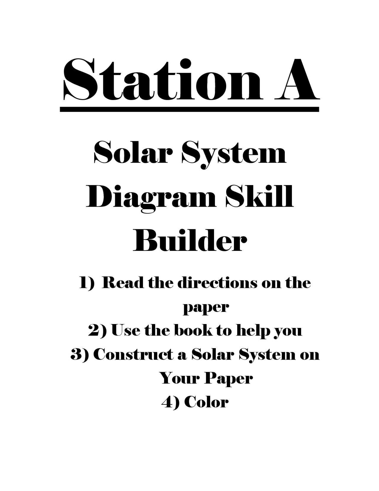Solar System Diagram Skill Builder | Exercises Astronomy | Docsity