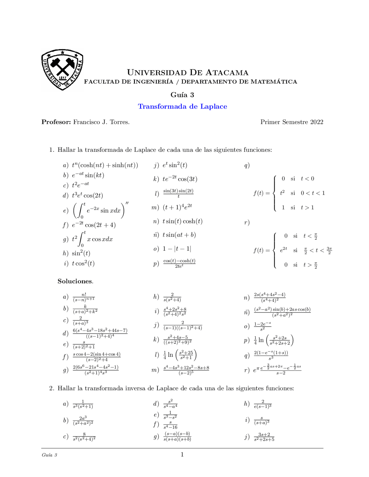 GUIA ECUACIONES DIFERENCIALES - ECUACIONES DE PRIMER ORDEN Y ORDEN SUPERIOR, APLICACIONES ...