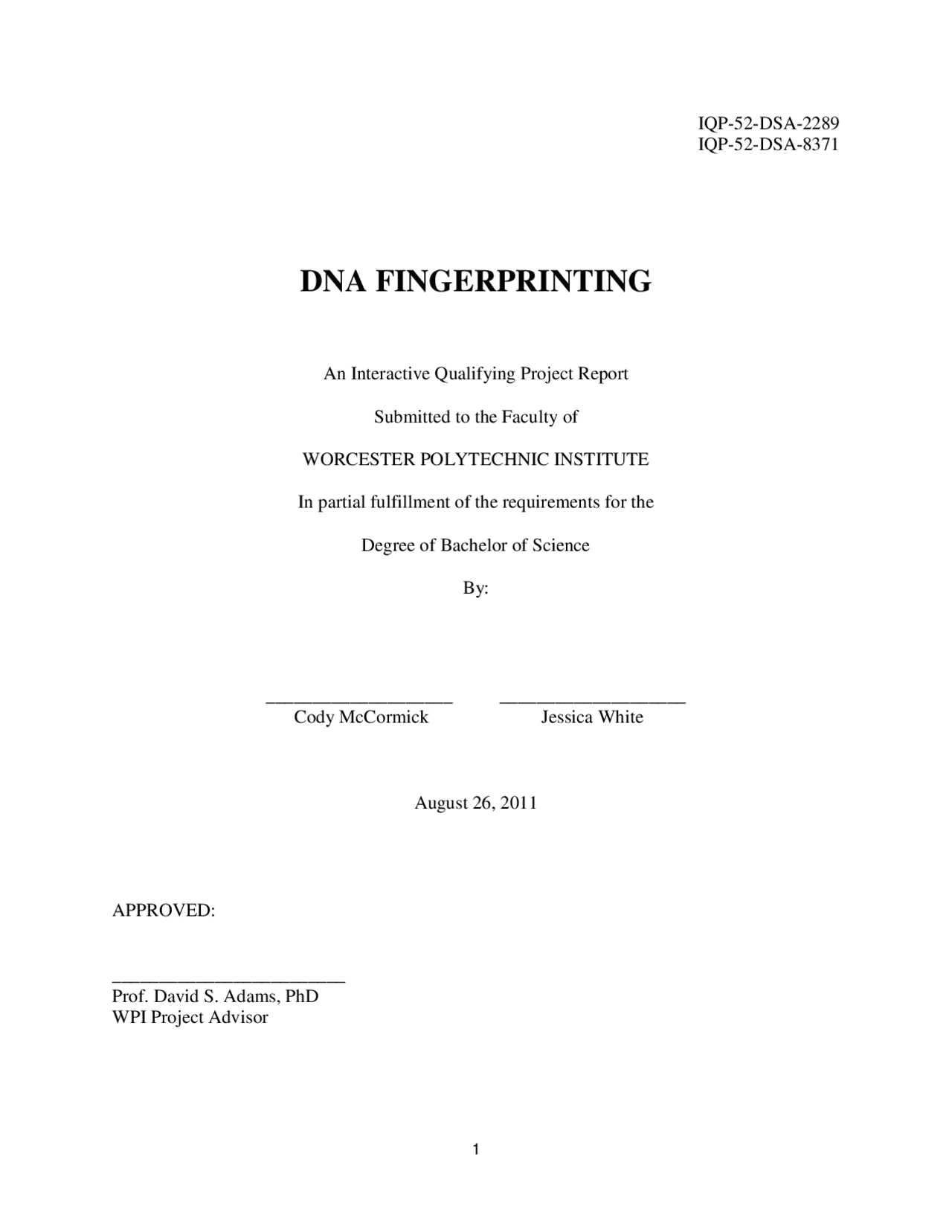 Dna Fingerprinting Lecture Notes Law Docsity