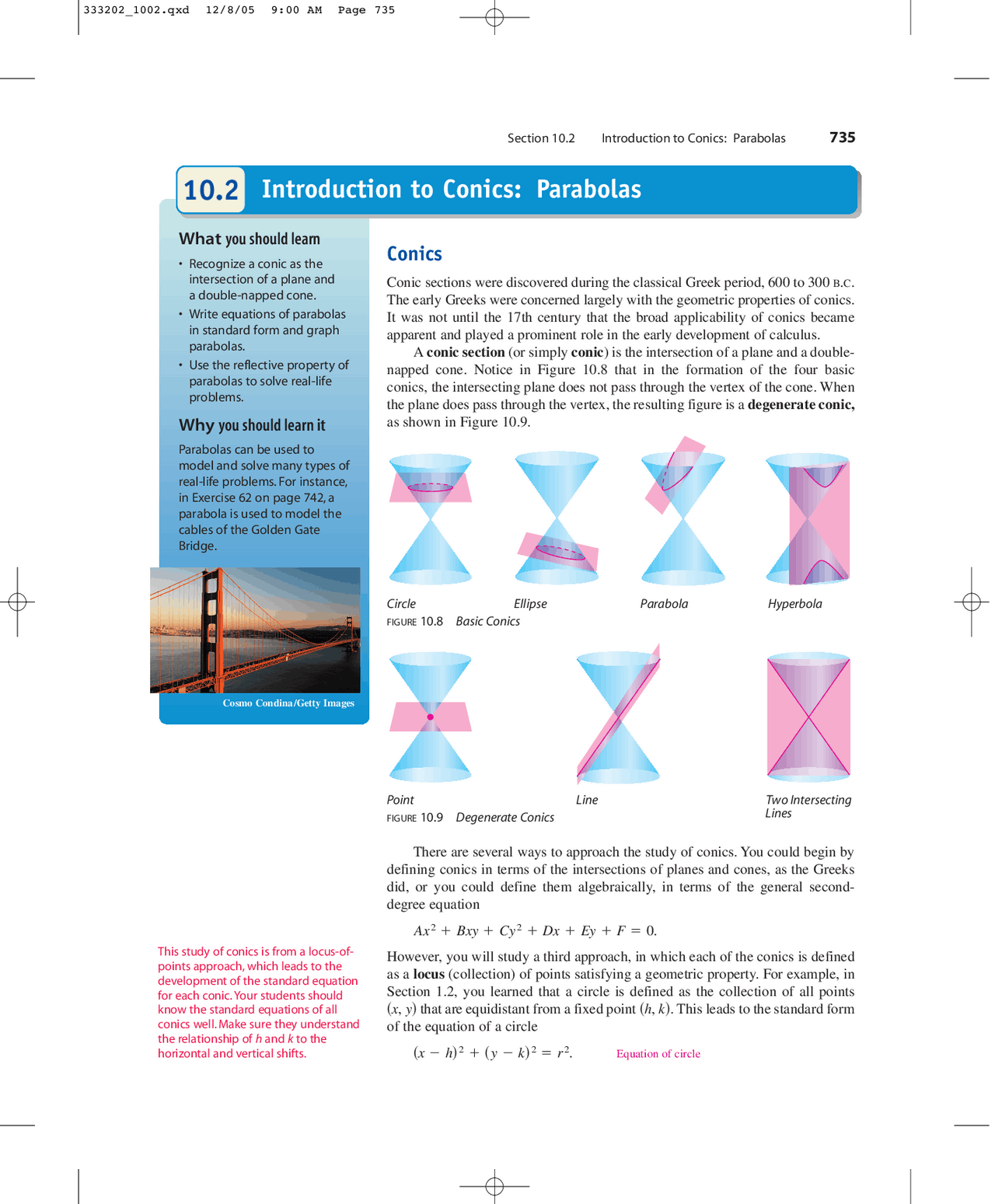 Introduction to Conics: Parabolas | Schemes and Mind Maps Geometry ...